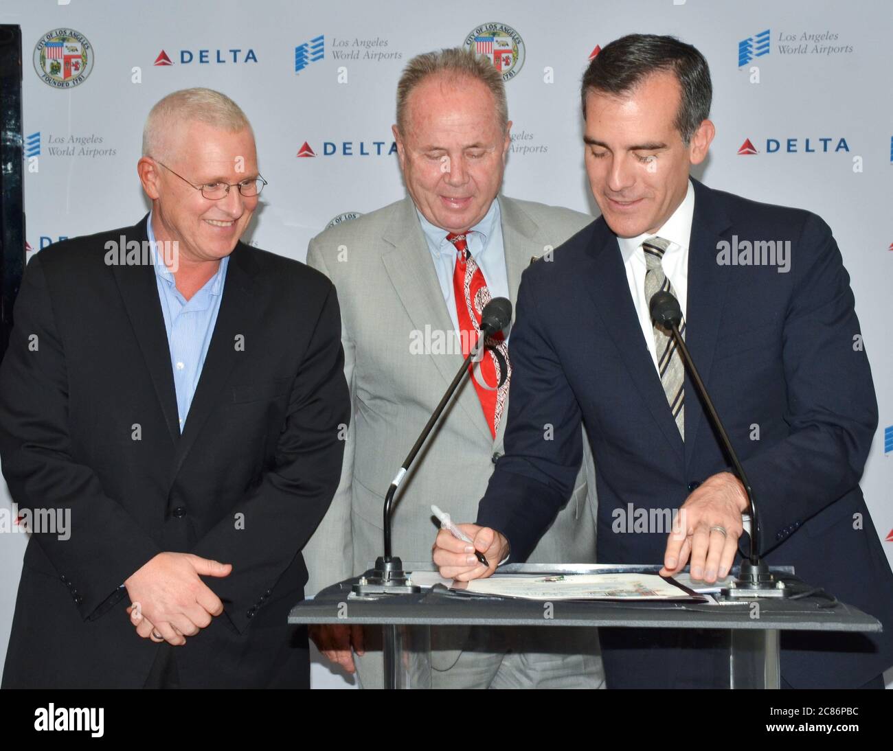 June 10, 2015, Los Angeles, California, USA: Mike Bonin, Tom LaBonge ...