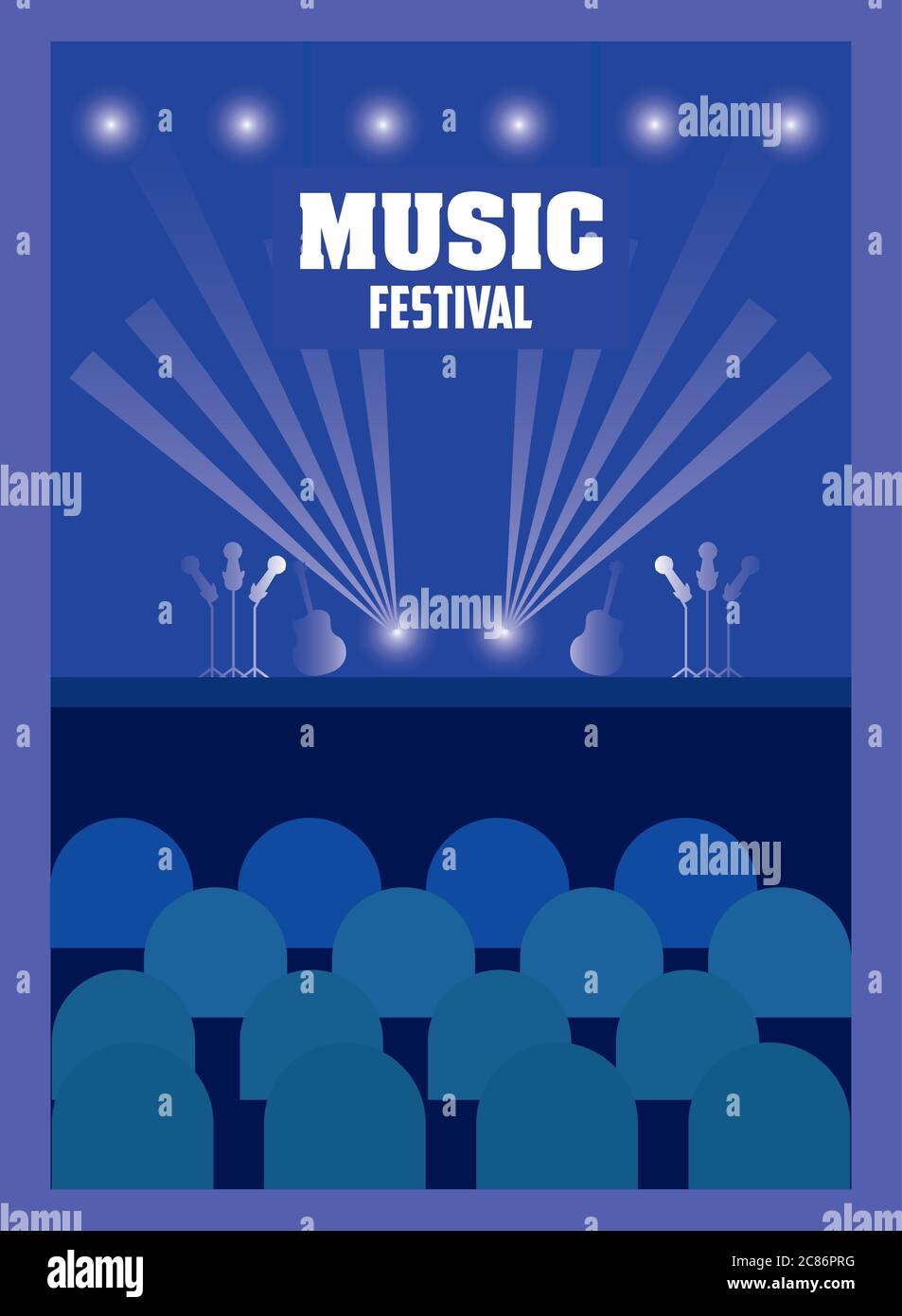 poster music festival, musical creative invitation vector illustration ...