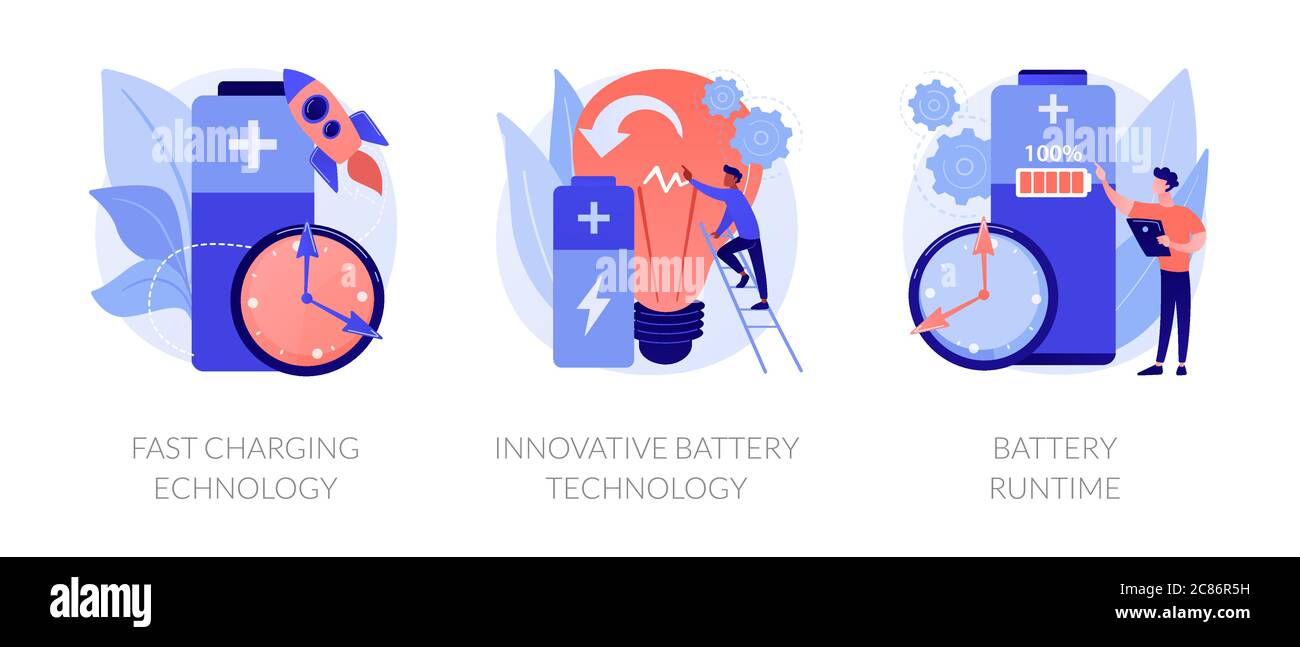 New battery life engineering vector concept metaphors Stock Vector ...