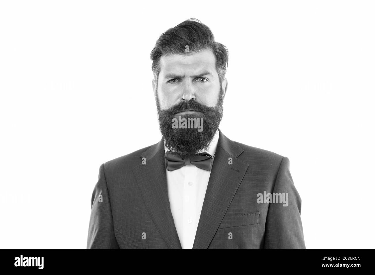 Handsome Brunette Model With Beard And Moustache Business Man Portrait