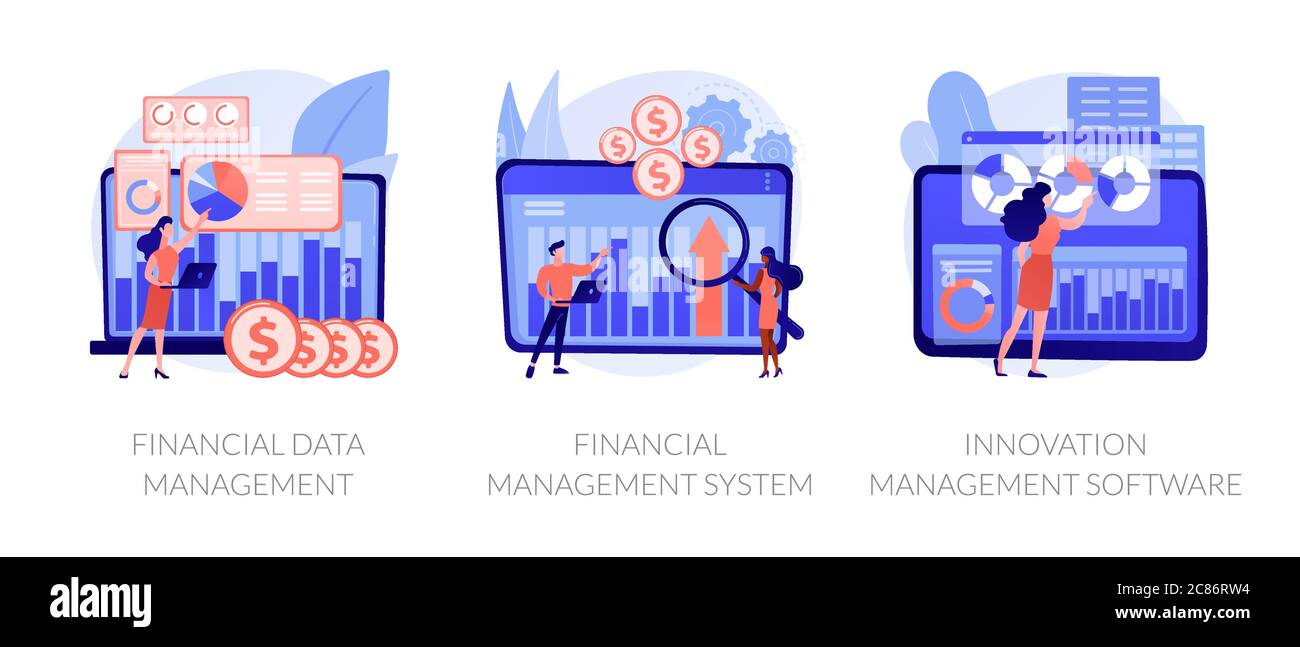 Financial and IT data software vector concept metaphors Stock Vector ...