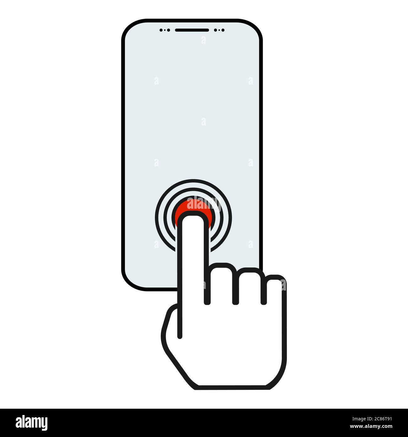 Touch screen icon for app, website. ui etc. Click finger isolated on ...
