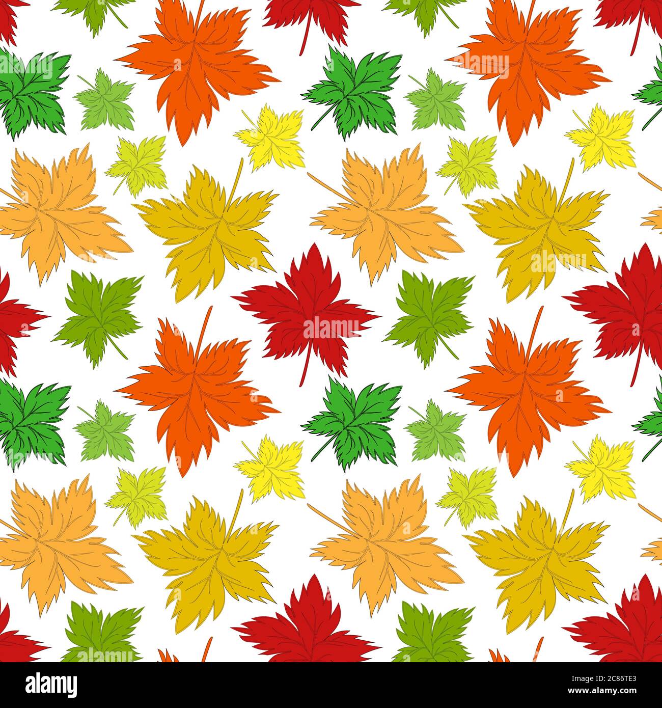 Seamless texture, square, pattern - autumn waltz. Falling leaves of ...