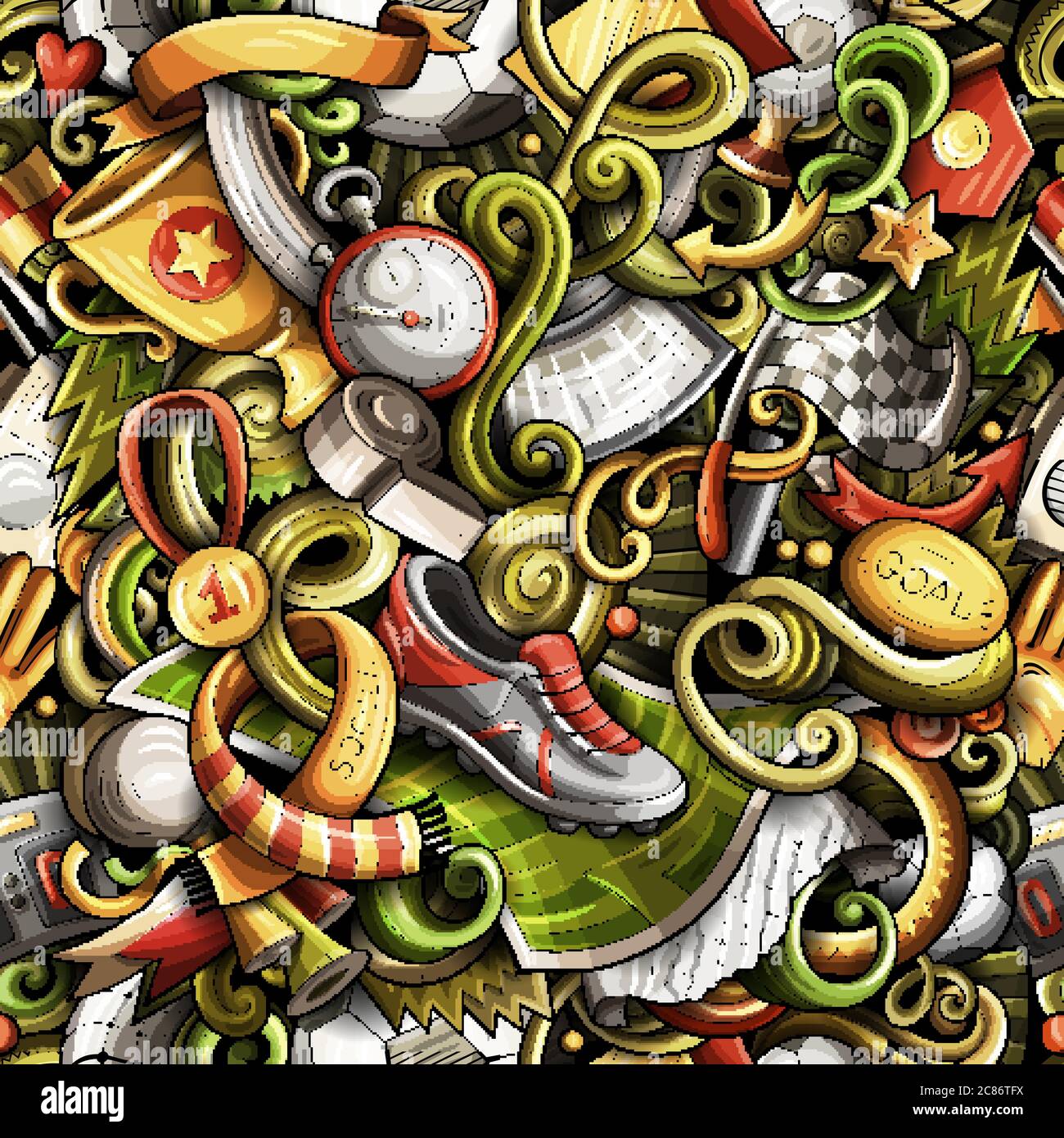 Cartoon doodles Football seamless pattern Stock Vector Image & Art - Alamy