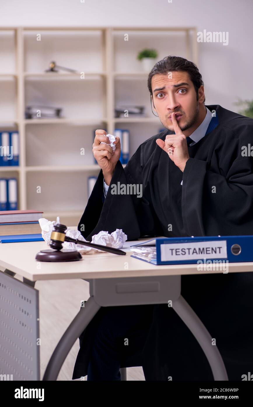 Young judge working in courthouse Stock Photo - Alamy