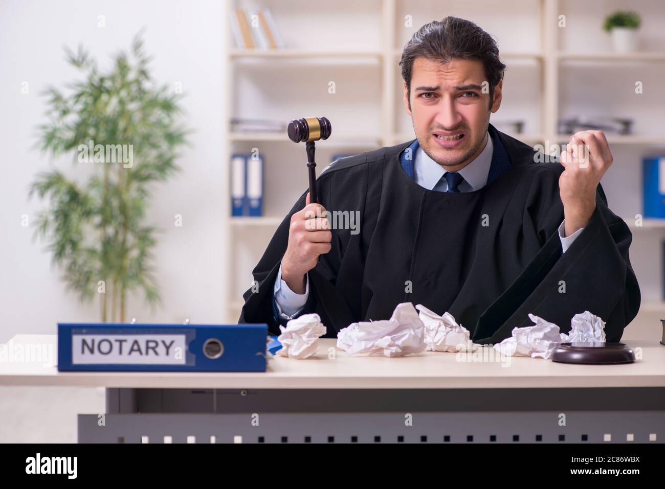 Young judge working in courthouse Stock Photo - Alamy