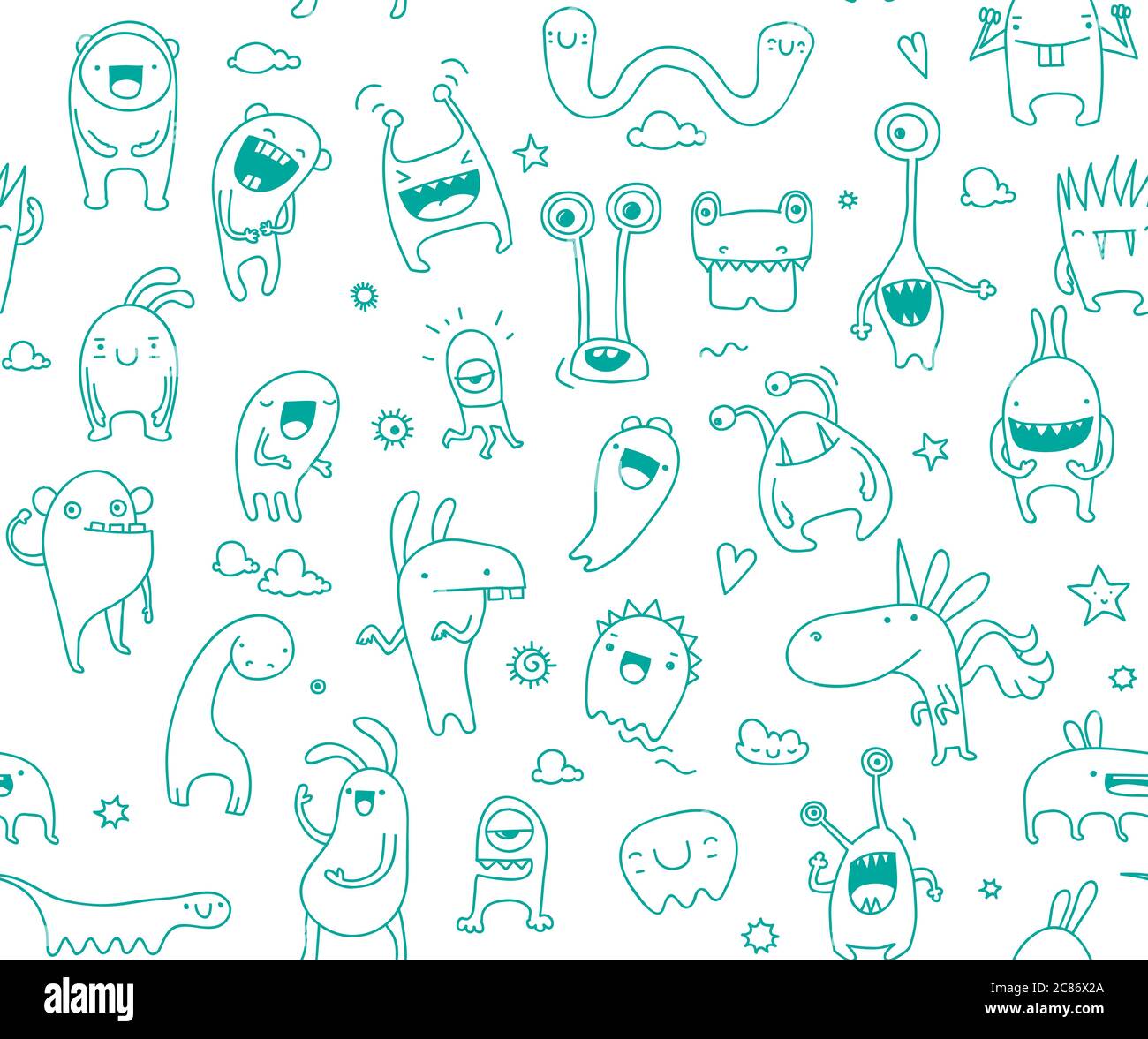 Doodle Monster Border