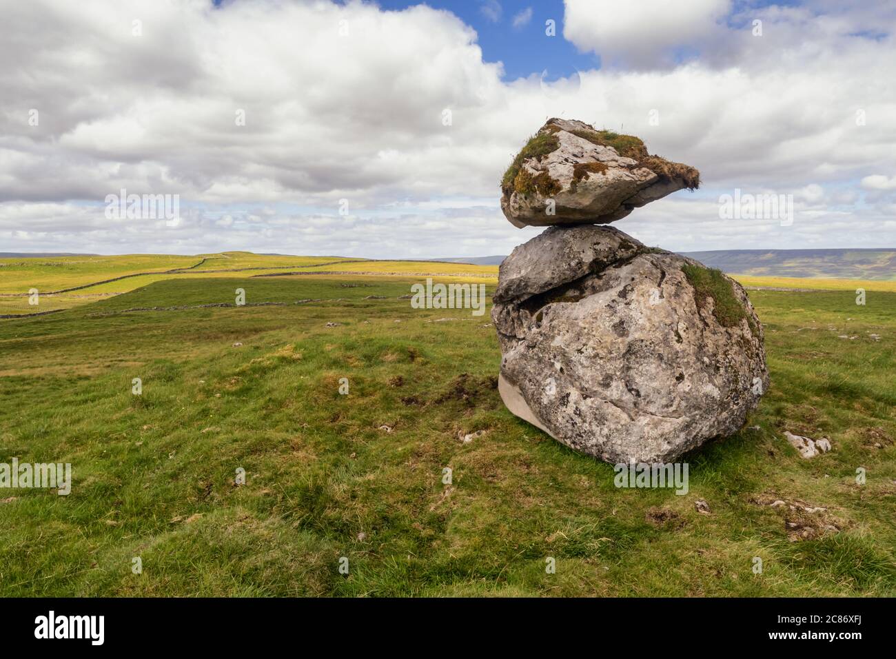 Yorkshire Dales glacial erratic is glacially-deposited rock differing ...