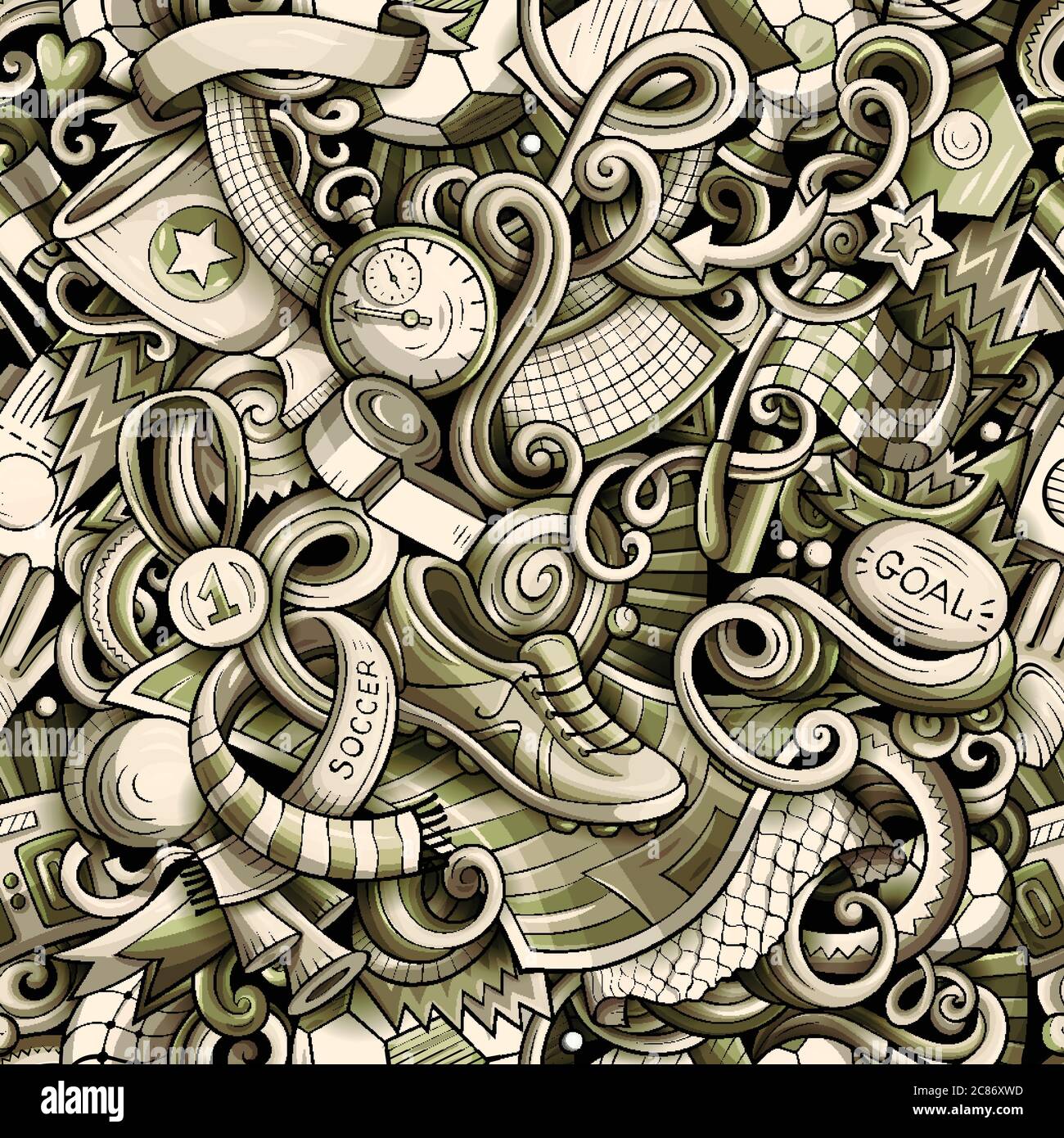 Cartoon doodles Football seamless pattern Stock Vector Image & Art - Alamy