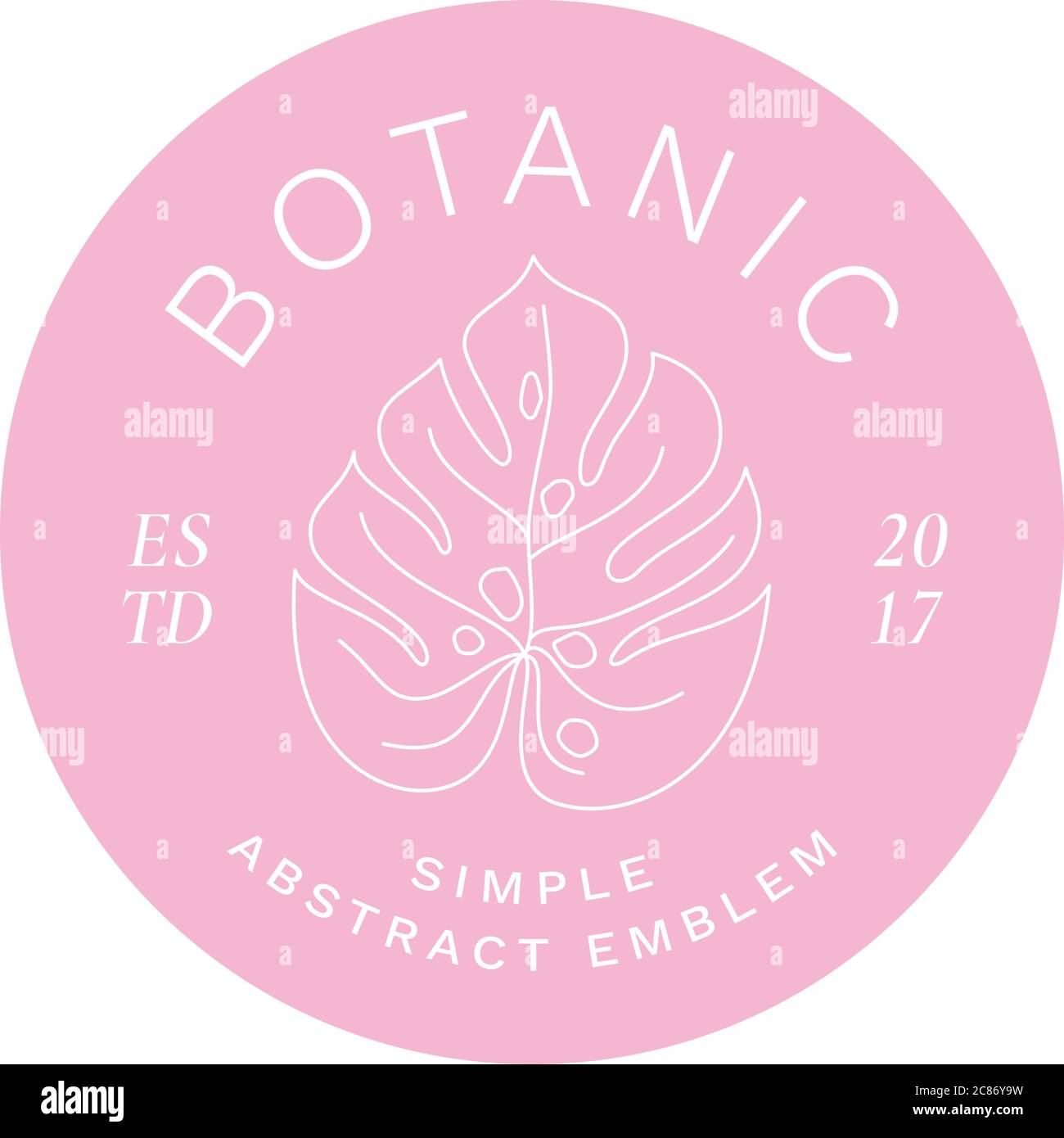 Simple Abstract Botanical Label, Emblem or Logo Template. Line Style ...