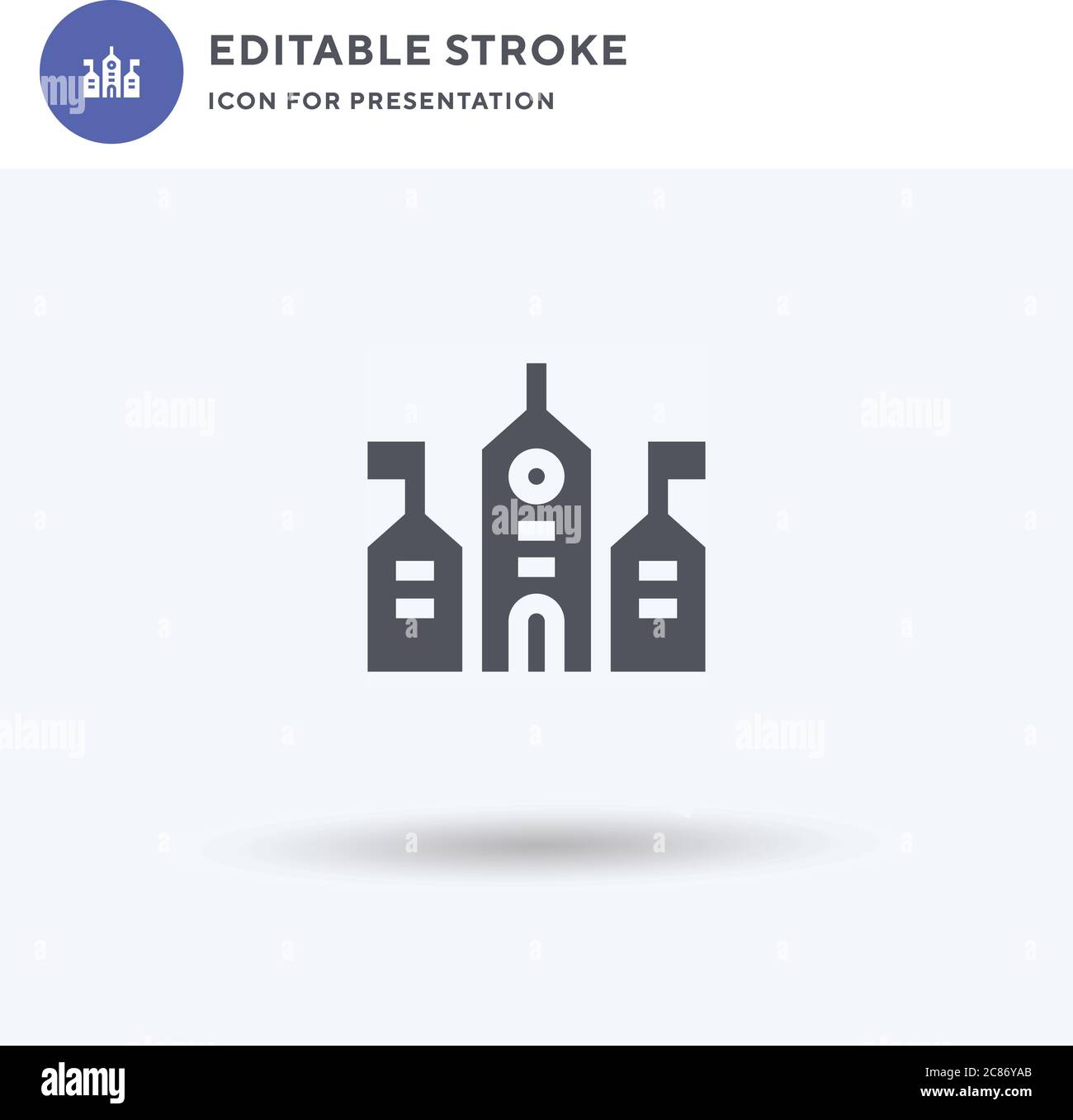 Town Hall icon vector, filled flat sign, solid pictogram isolated on ...