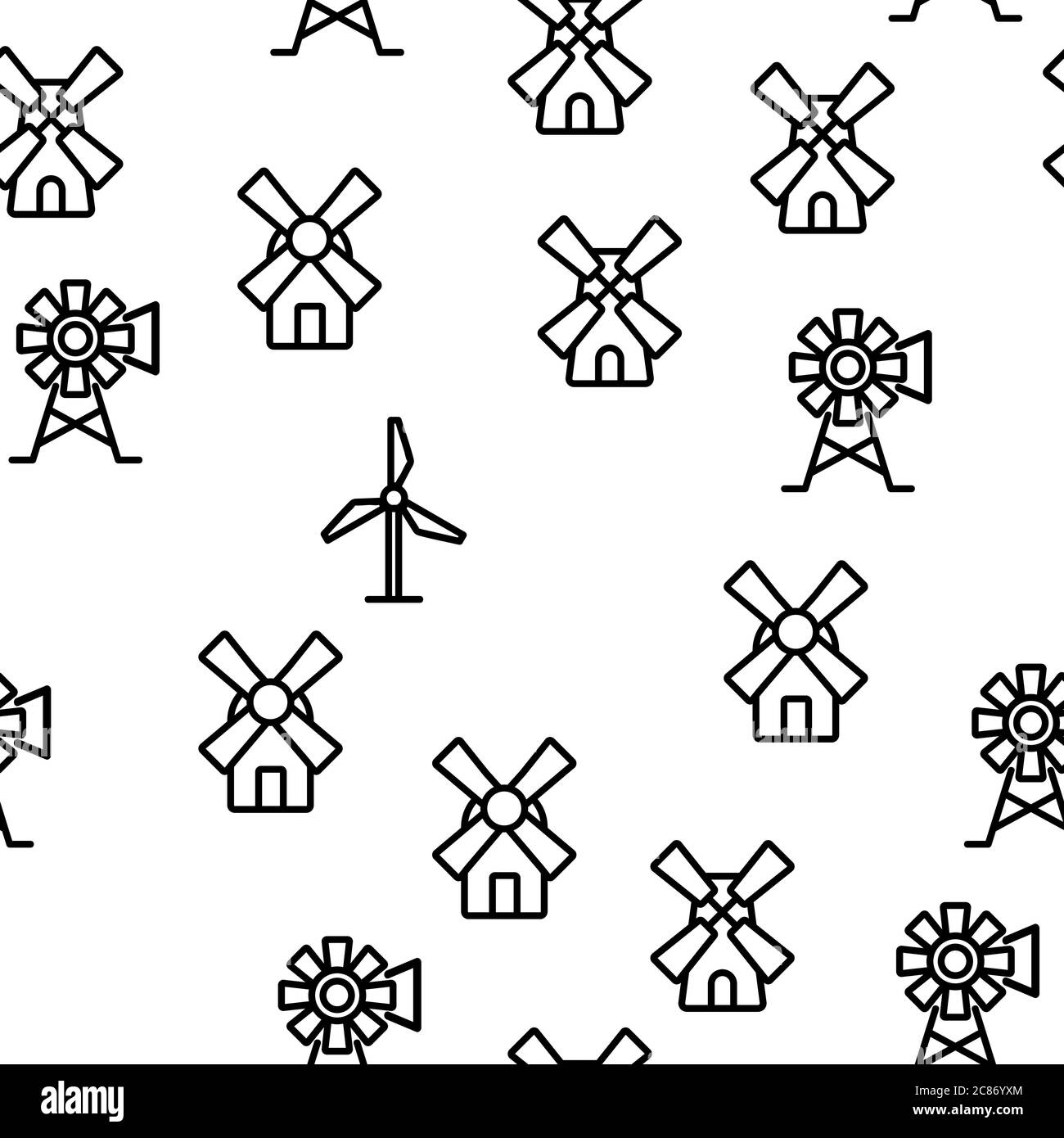 Windmill Building Vector Seamless Pattern Stock Vector Image & Art - Alamy