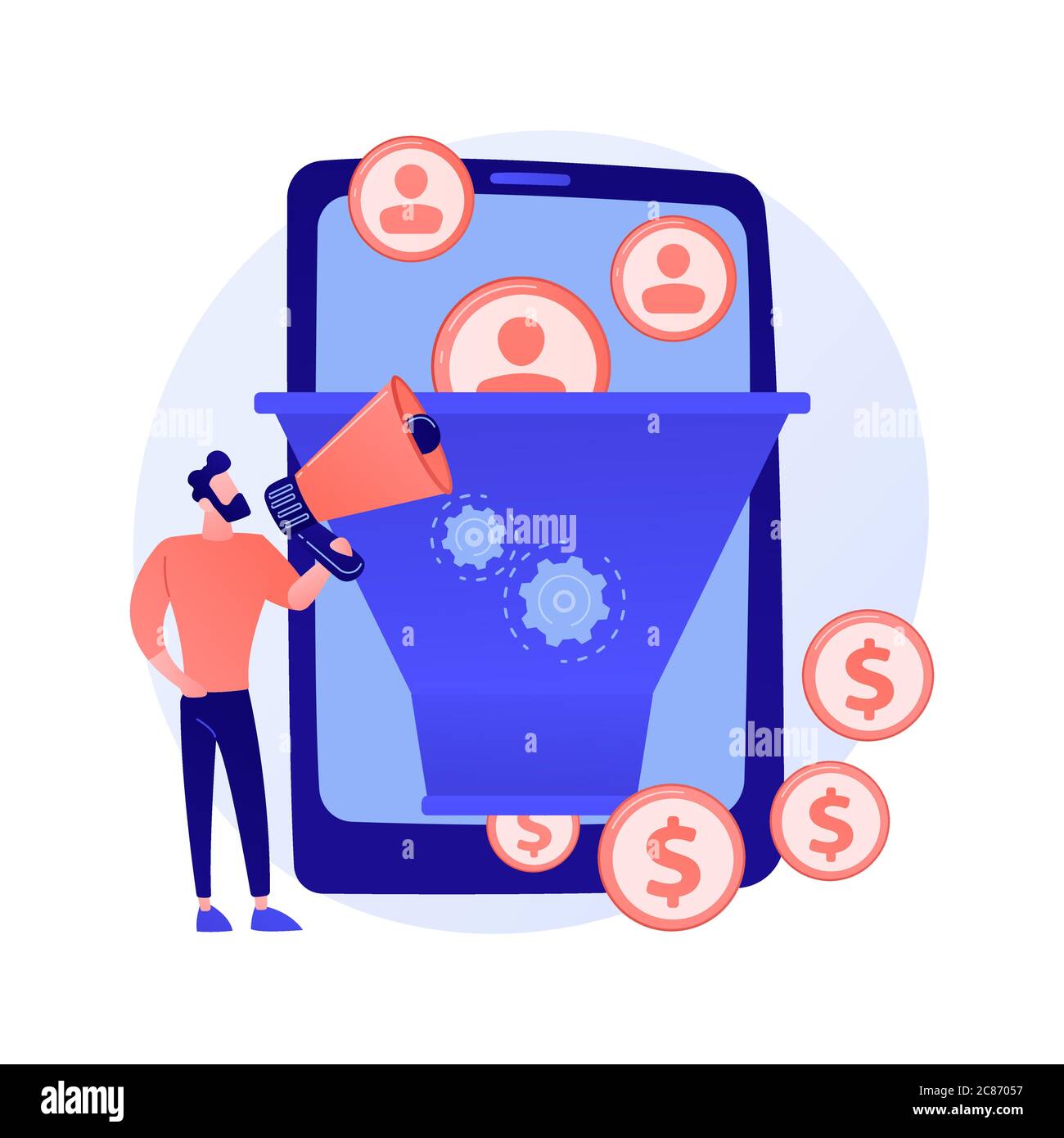 Client funnel vector concept metaphor Stock Vector Image & Art - Alamy