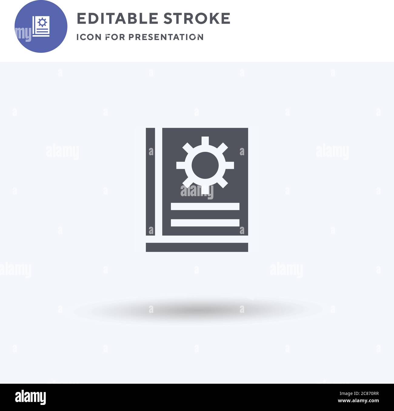 Manual icon vector, filled flat sign, solid pictogram isolated on white ...