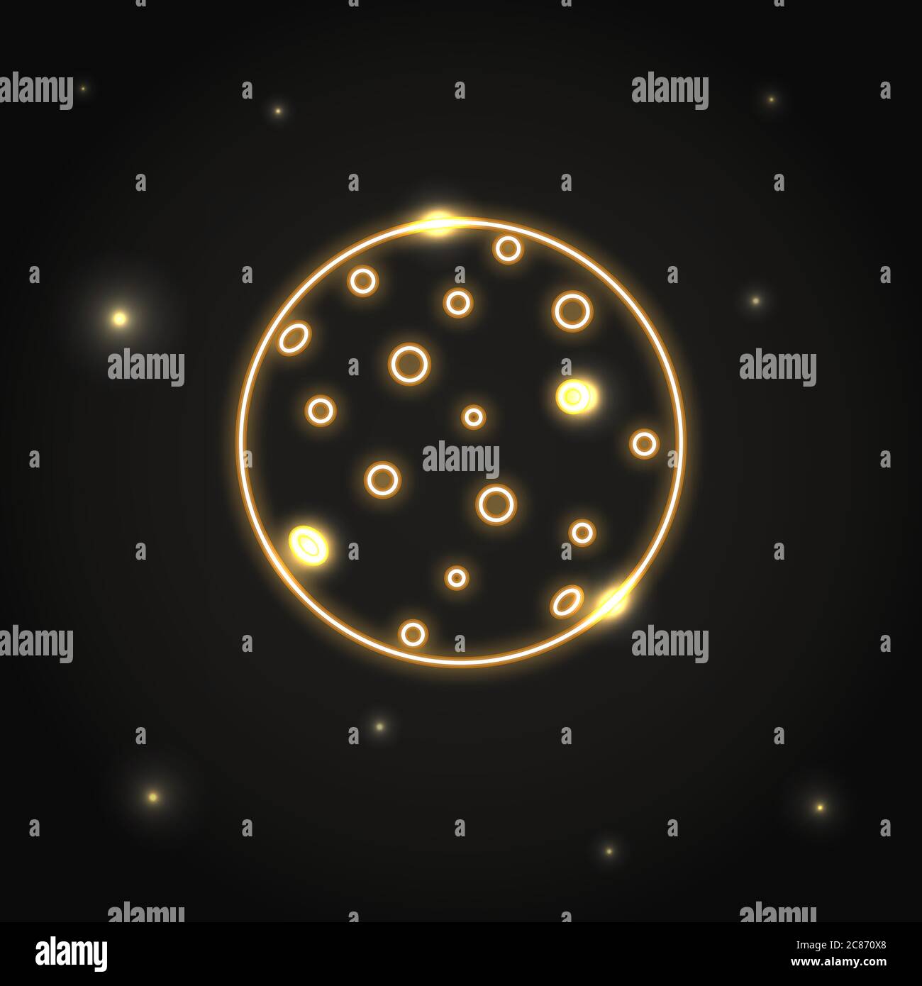 Neon planet Mercury icon in thin line style. Solar system space element ...