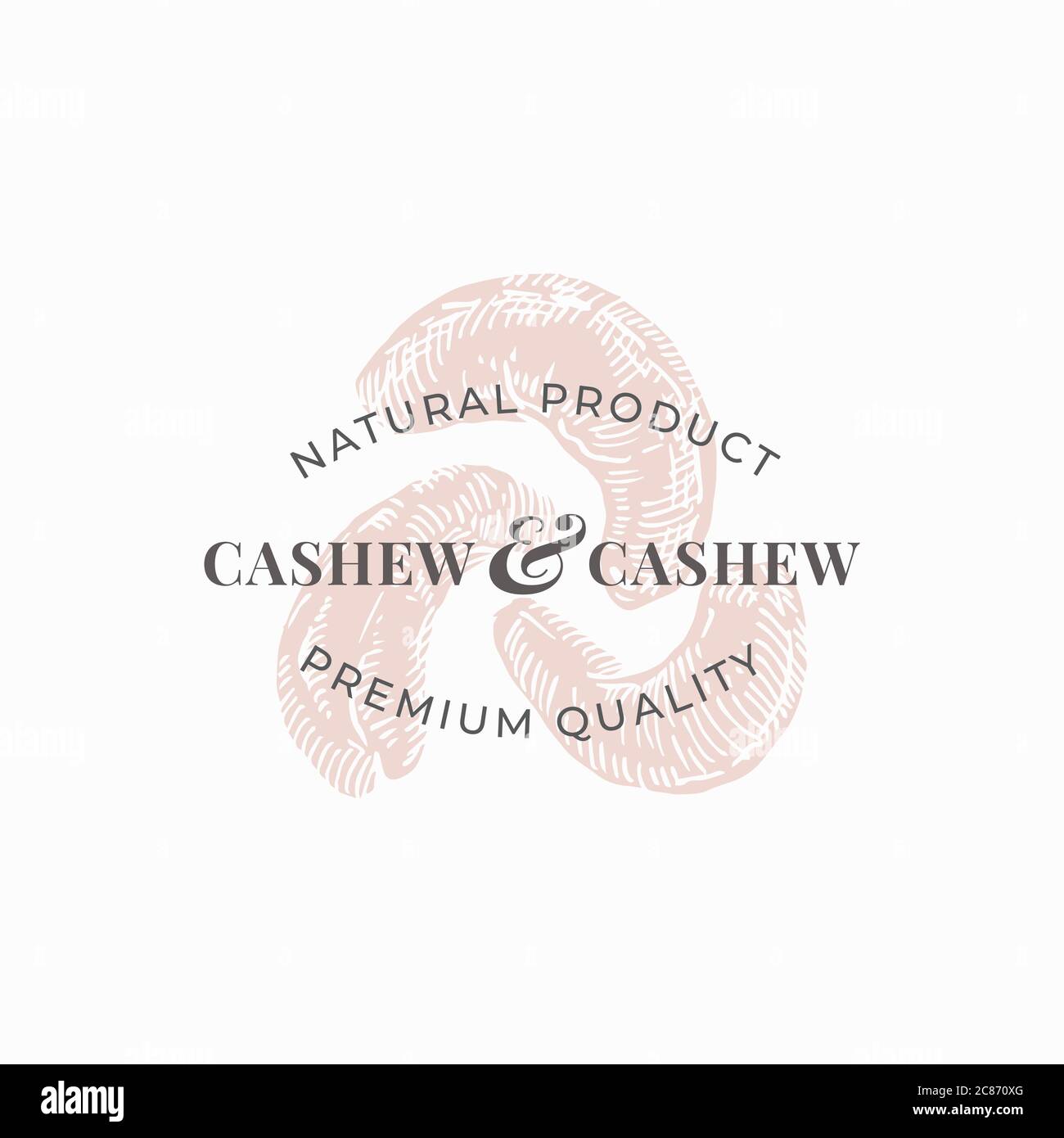 Cashew Abstract Vector Sign, Symbol or Logo Template. Elegant Cashew ...