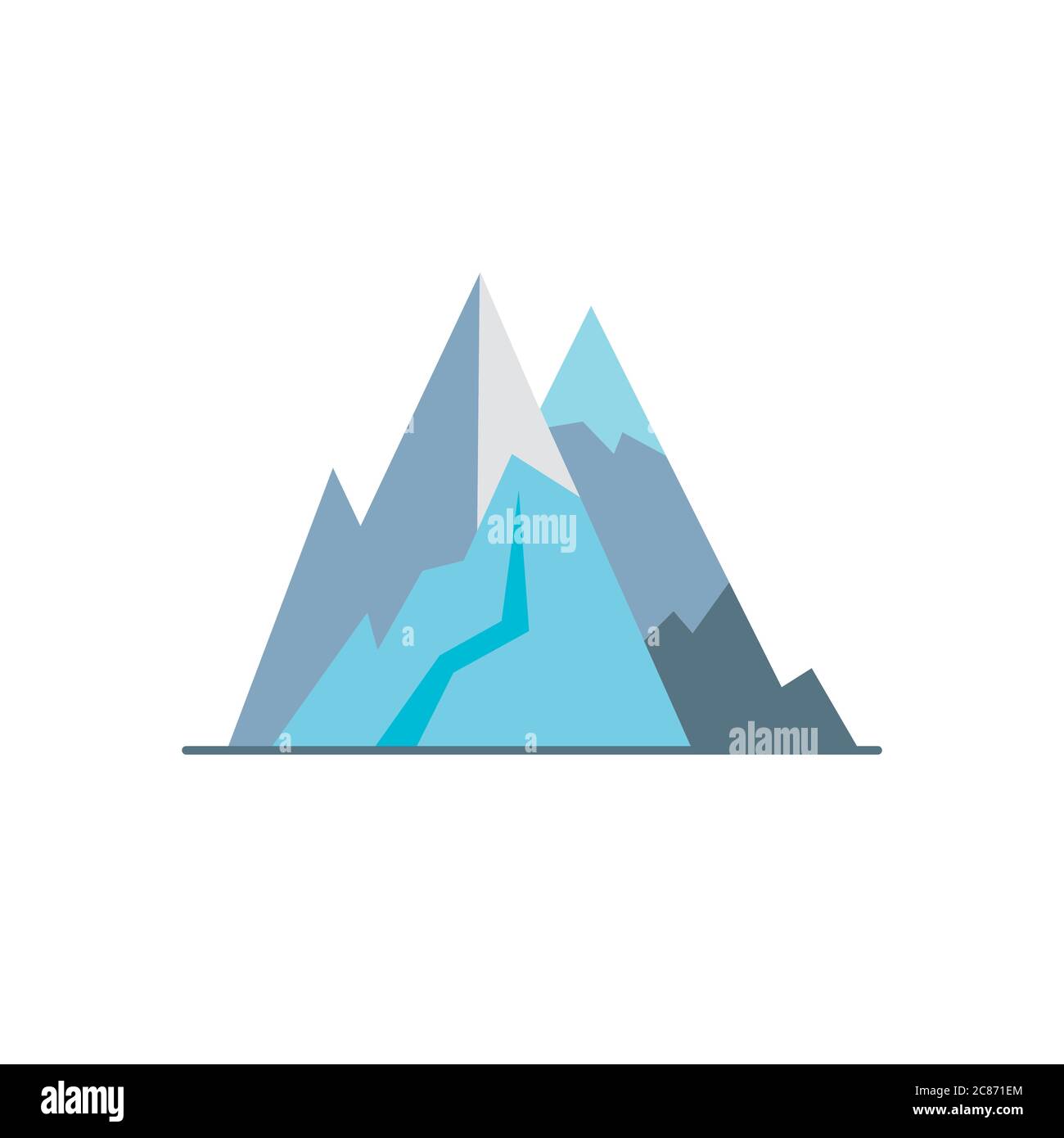 Mountain peaks icon in flat style. High rock symbol isolated on white ...