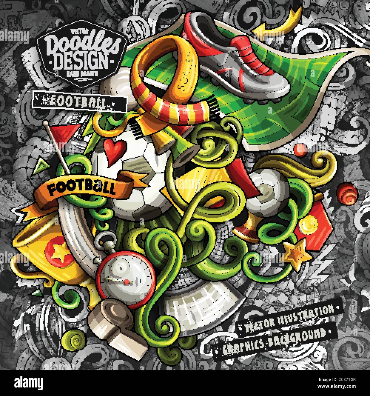Doodles Soccer graphics vector illustration Stock Vector Image & Art ...