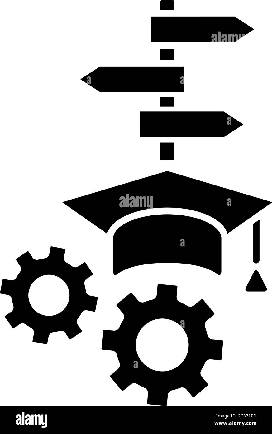 College major black glyph icon. Academic minors. Decision making ...