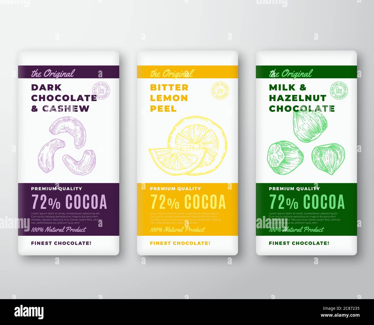 The Original Finest Chocolate Abstract Vector Packaging Design Label ...