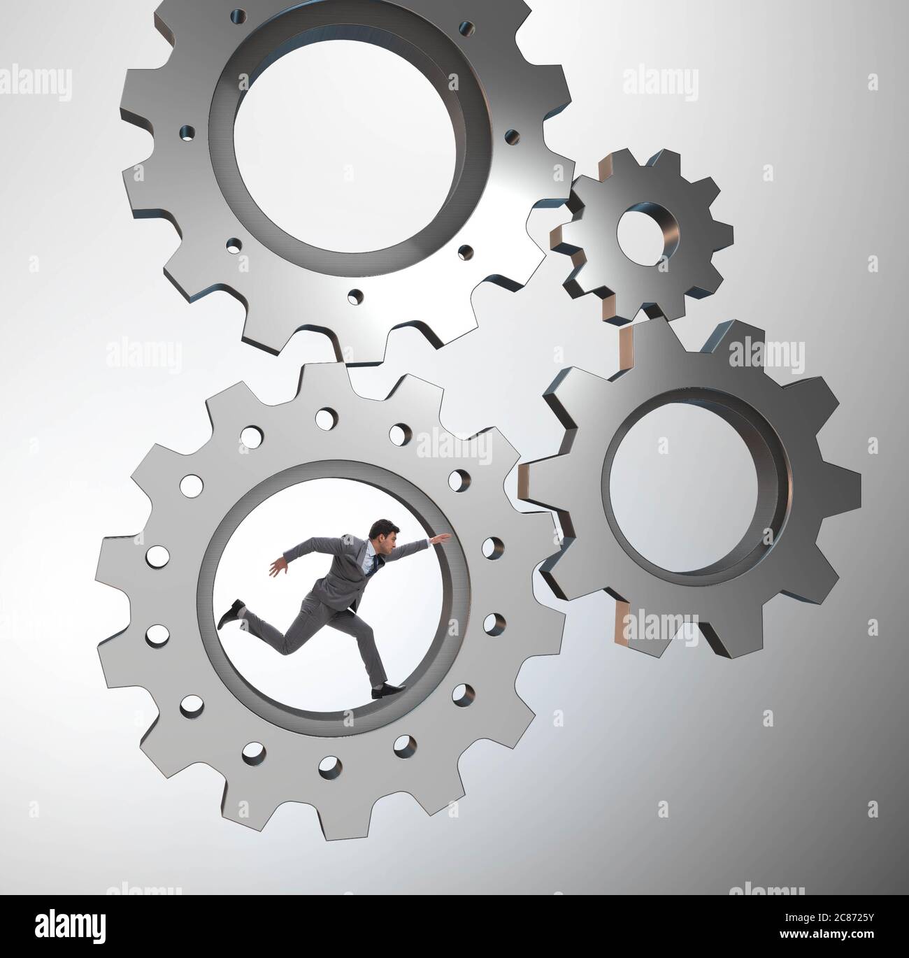 The teamwork concept with cogwheels and business people Stock Photo - Alamy