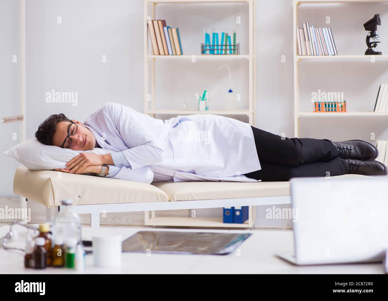 The doctor relaxing after complex surgery in hospital Stock Photo - Alamy