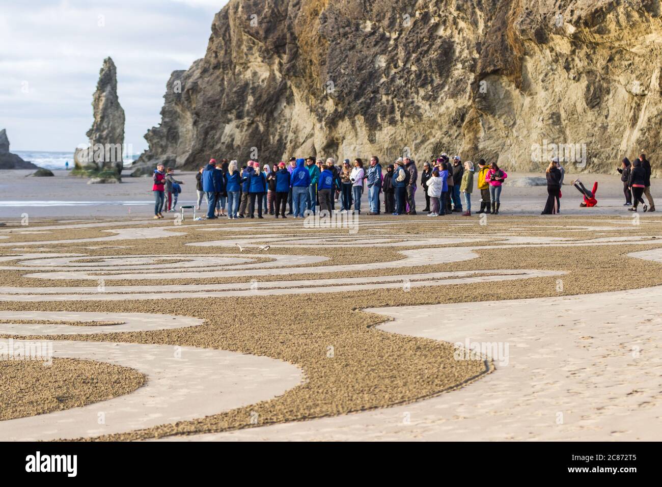 Bandon by the Sea, Oregon / USA - February 21 2020: The team of Circles ...