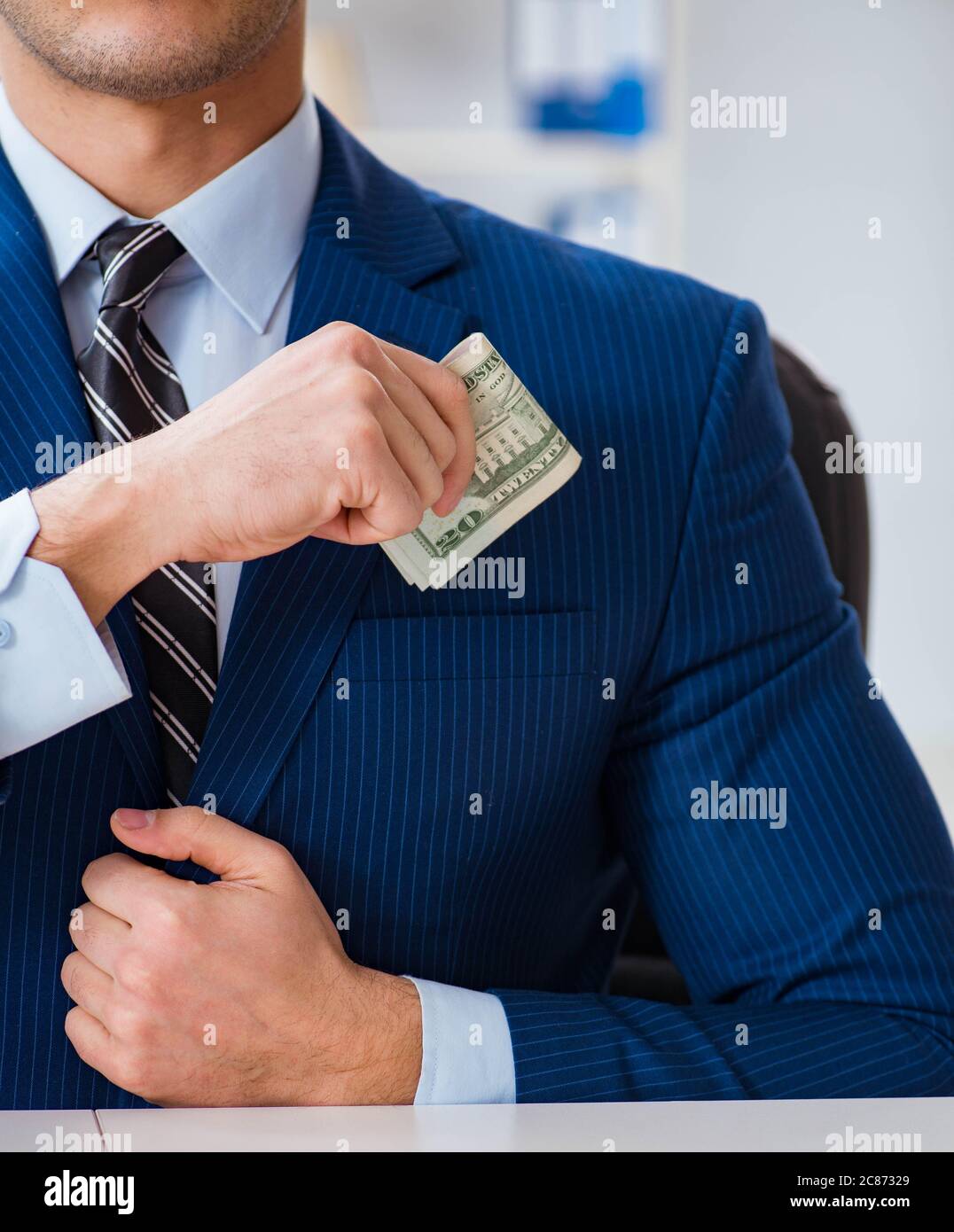 The businessman receiving his salary and bonus Stock Photo - Alamy