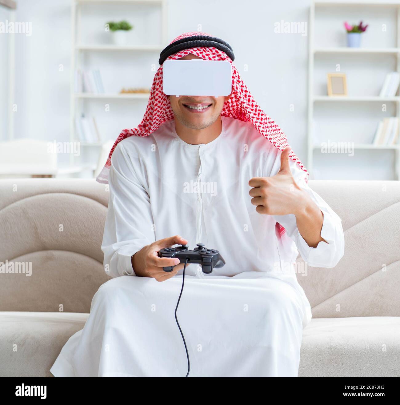 The arab man addicted to video games Stock Photo - Alamy