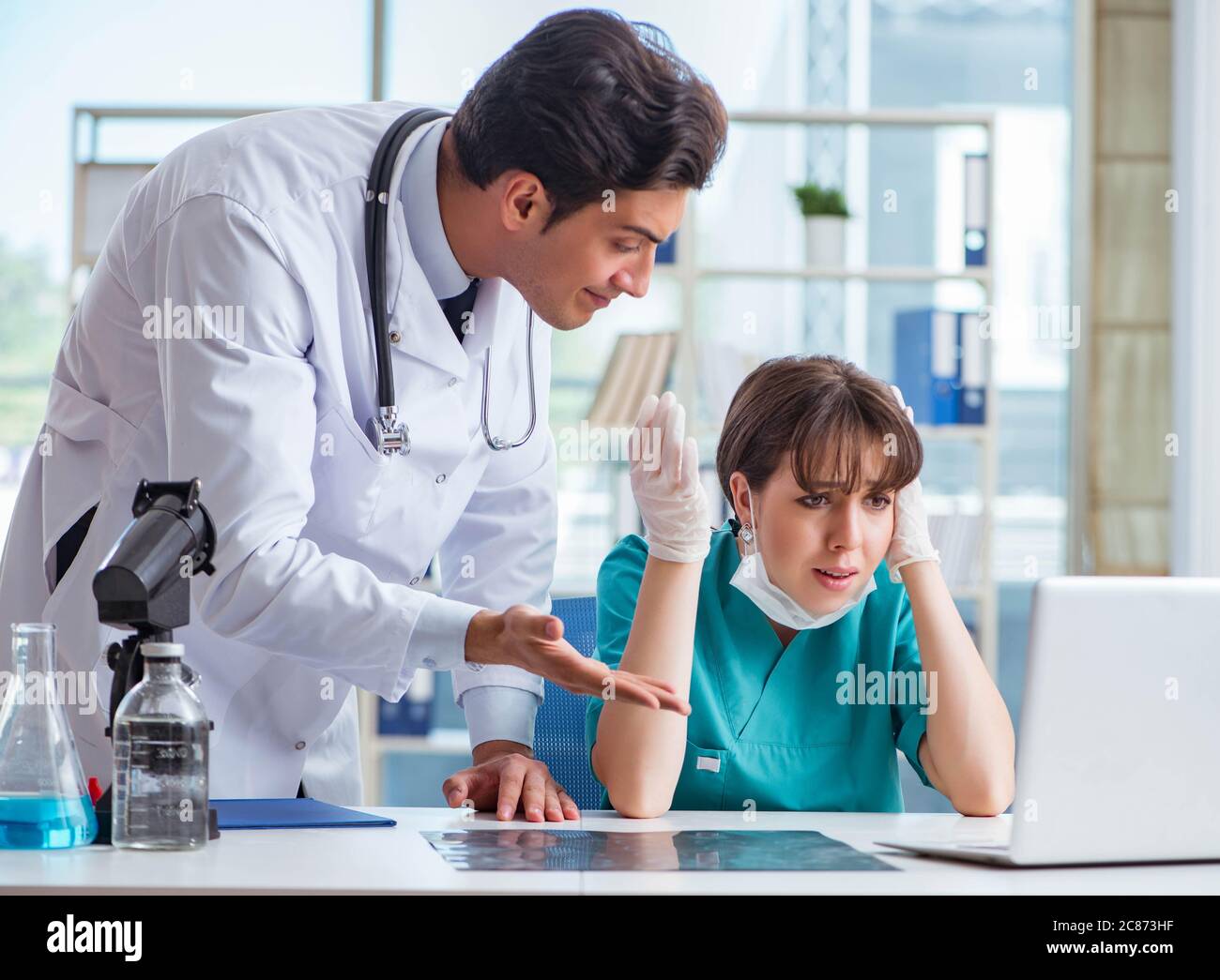 Angry doctor computer hi-res stock photography and images - Alamy