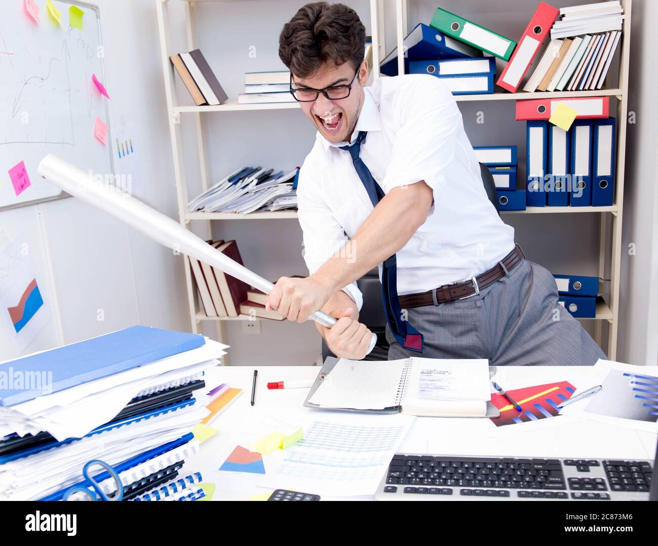 The busy frustrated businessman angry in the office Stock Photo - Alamy