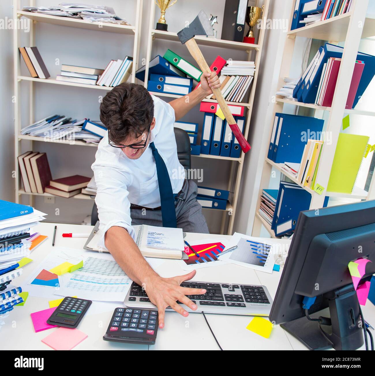 The busy frustrated businessman angry in the office Stock Photo - Alamy