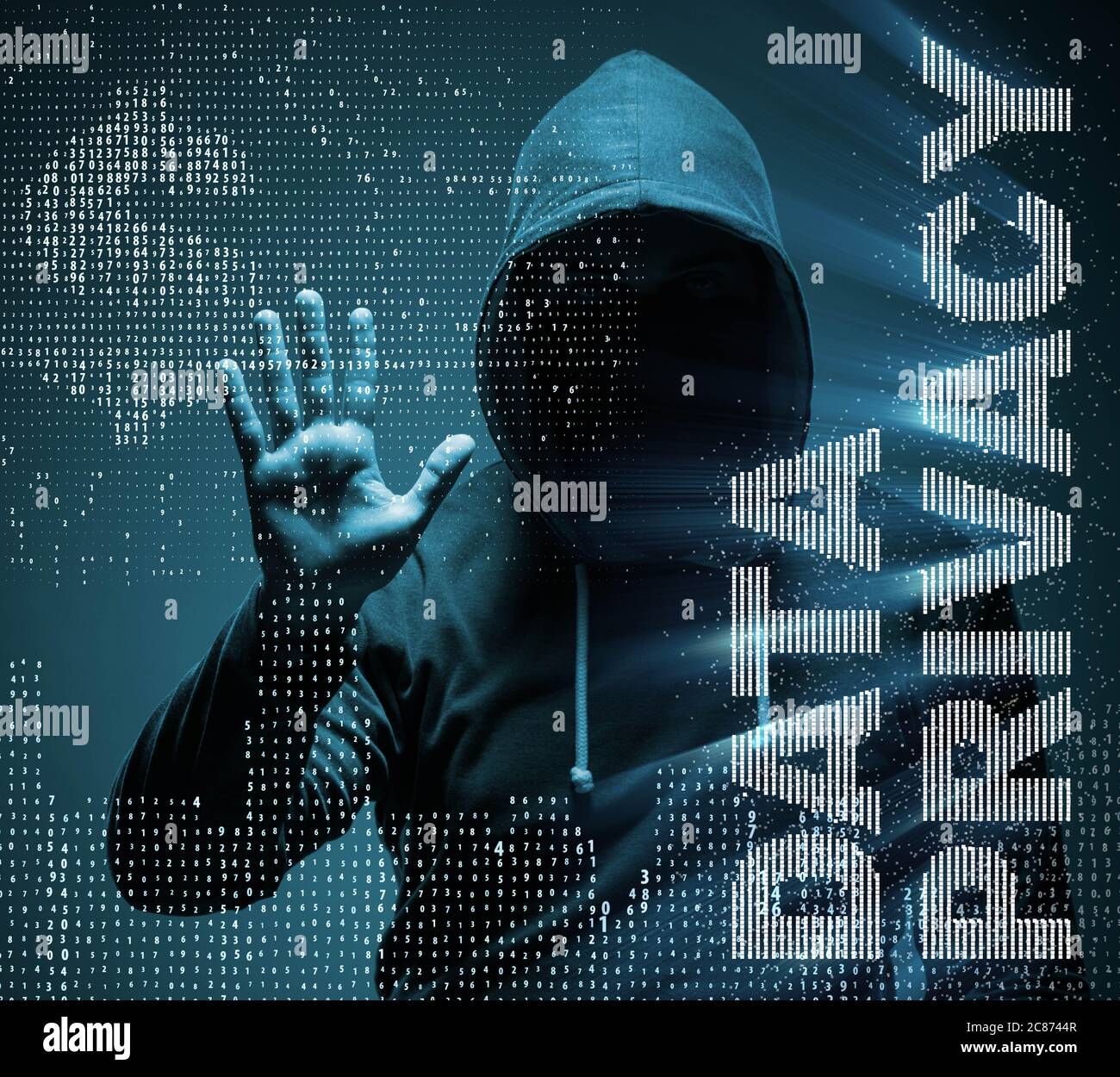 The data privacy concept with hacker stealing personal information ...