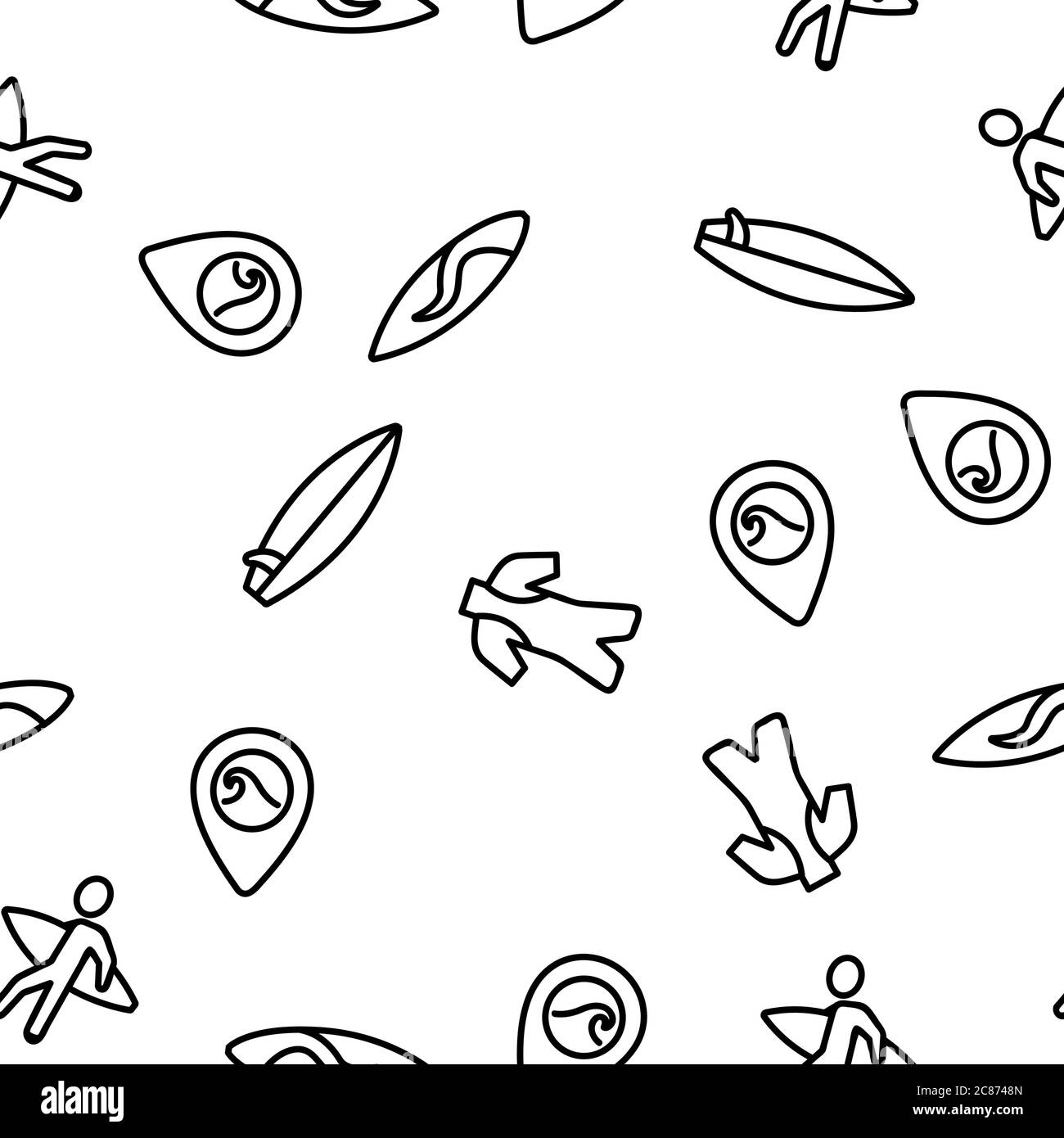 Surfboard Vector Seamless Pattern Stock Vector Image & Art - Alamy