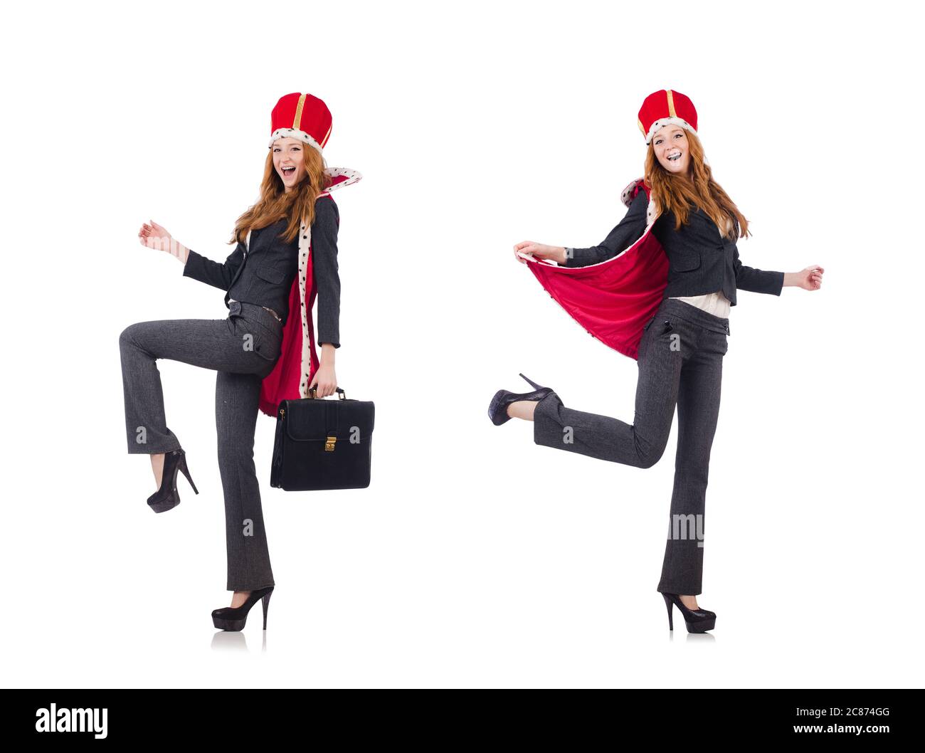 The woman queen isolated on the white background Stock Photo - Alamy