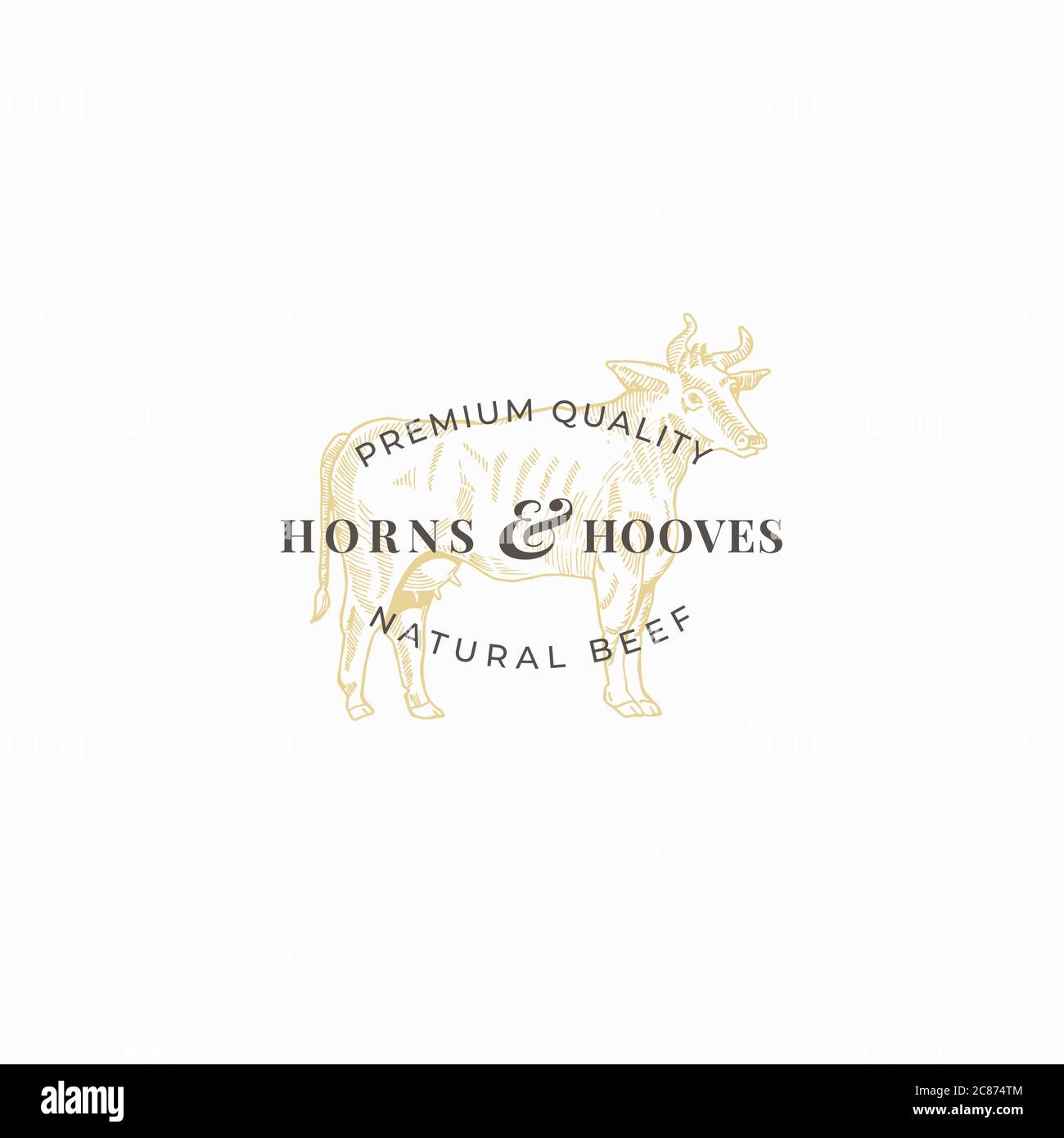 Premium Quality Beef Abstract Vector Sign, Symbol or Logo Template ...