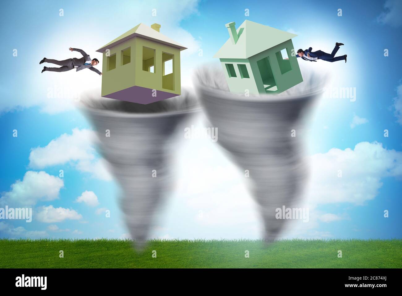 Man losing his home in the hurricane Stock Photo - Alamy