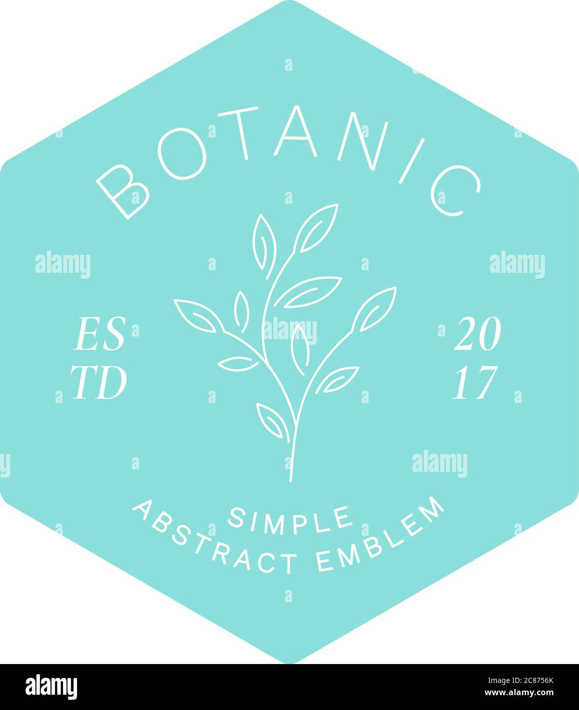 Simple Abstract Botanical Label, Emblem or Logo Template. Line Style ...