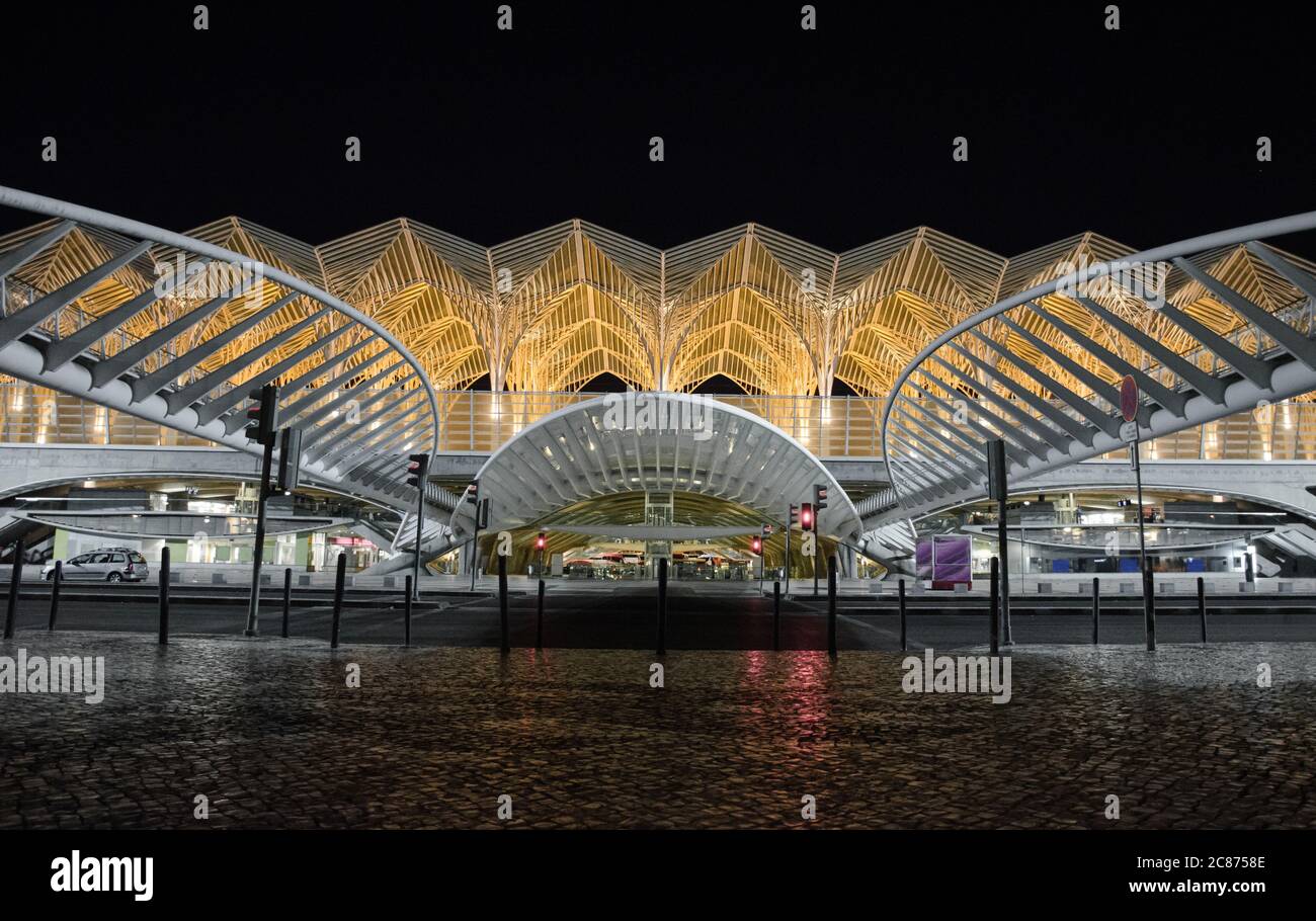 Lisbon, Portugal - 05 august 2018. Modern architecture at the Oriente ...