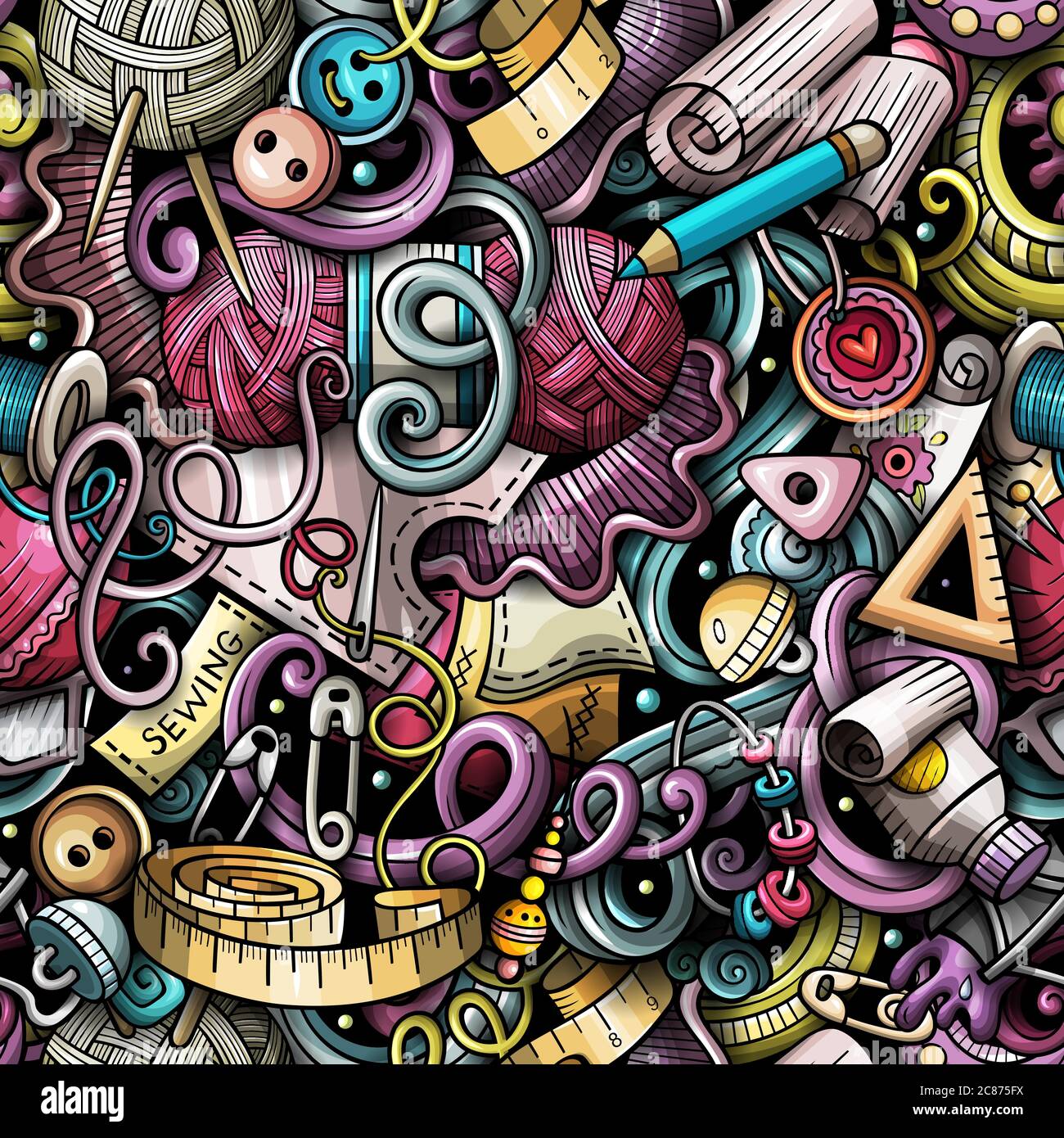 Handmade hand drawn doodles seamless pattern Stock Vector Image & Art ...