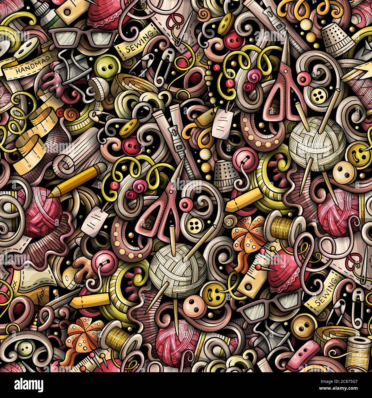 Handmade hand drawn doodles seamless pattern Stock Vector Image & Art ...