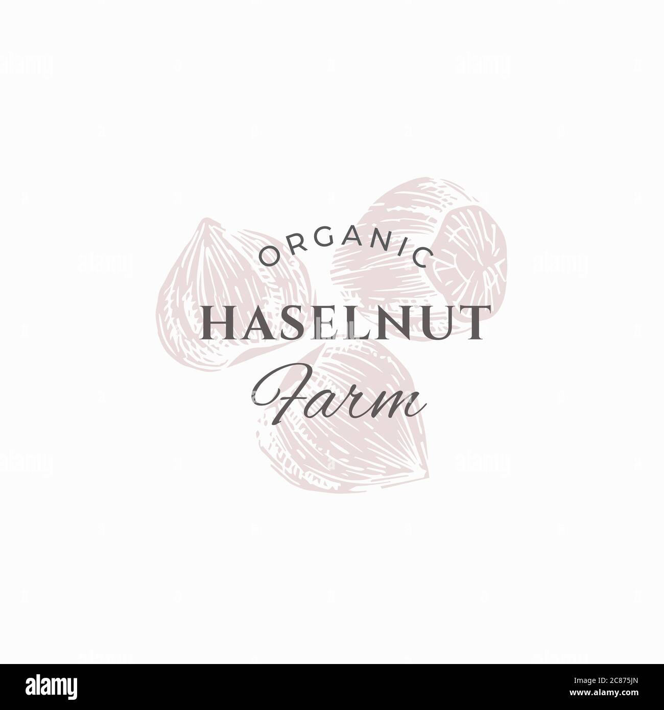 Hazelnut Farm Abstract Vector Sign, Symbol or Logo Template. Elegant ...