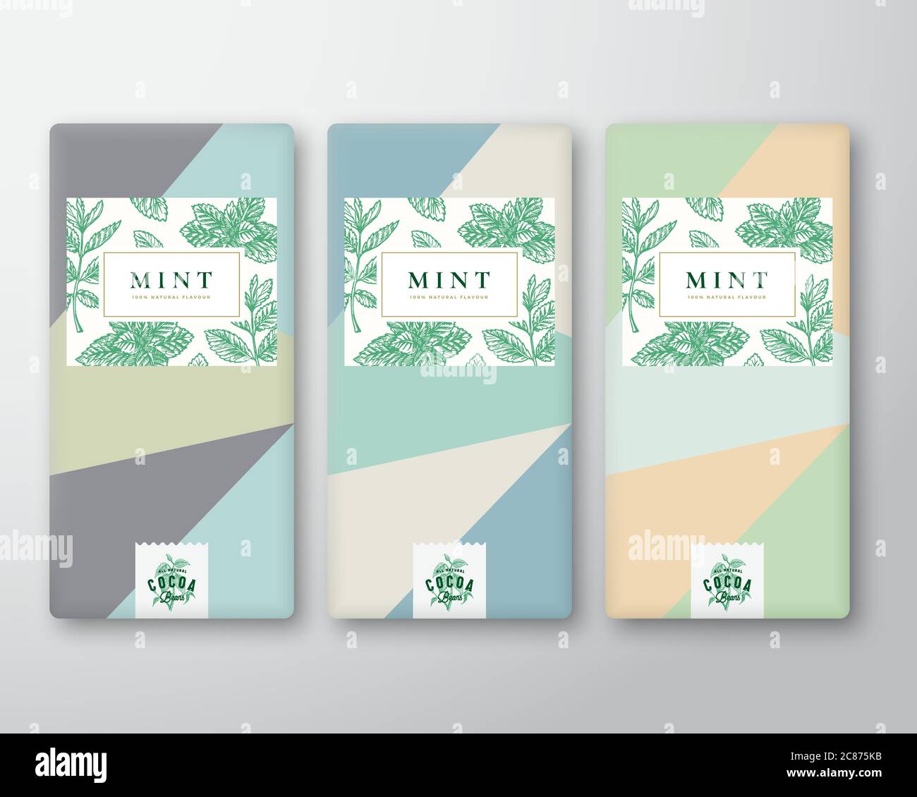 Menthol Chocolate Abstract Vector Packaging Design Labels Set. Modern ...
