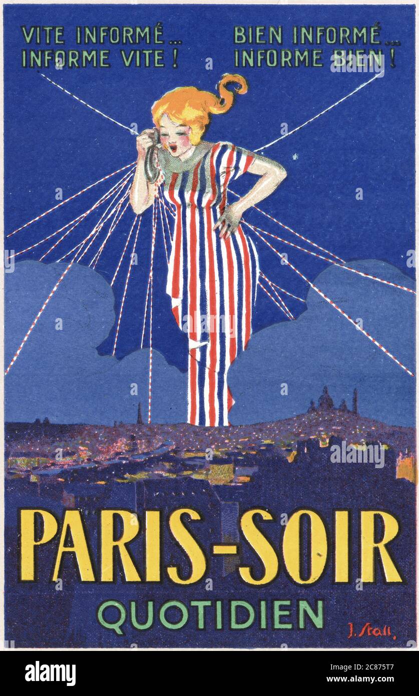 POSTER FOR PARIS=SOIR Stock Photo - Alamy