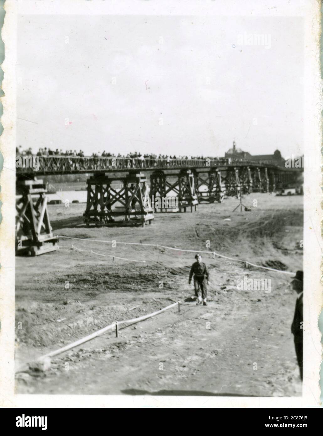 British Army Royal Engineers enaged in the building of The Freeman ...