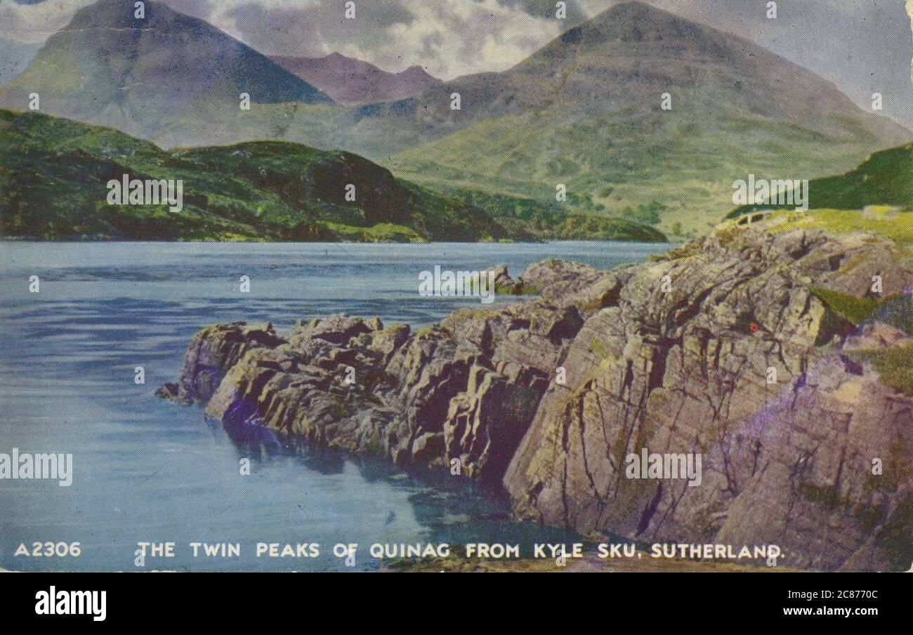 The Twin Peaks of Quinag from Kyle Sku, Lairg, Sutherland, Scotland ...