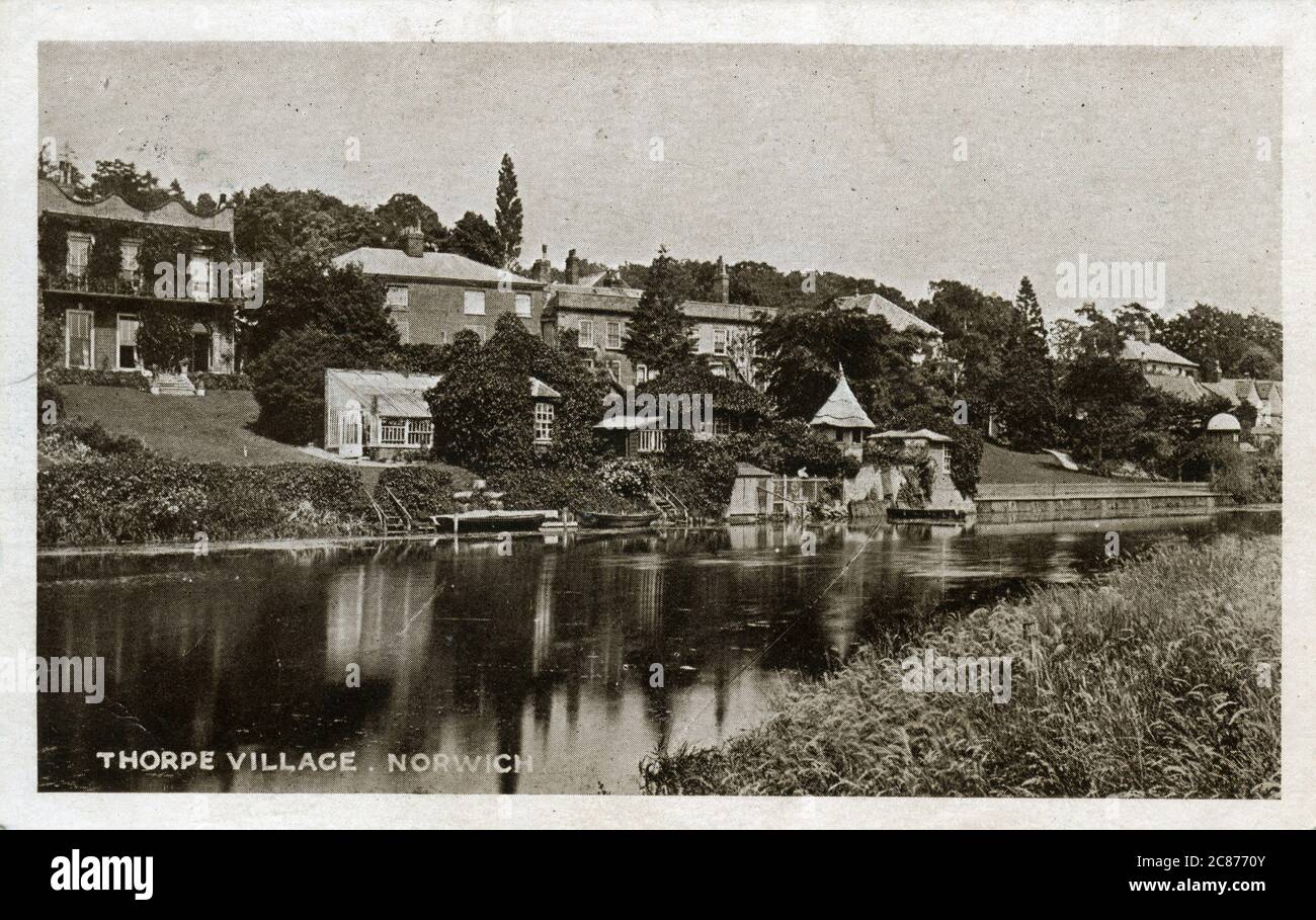 The Village & River Wensum, Thorpe, Norwich, Norfolk, England Stock ...
