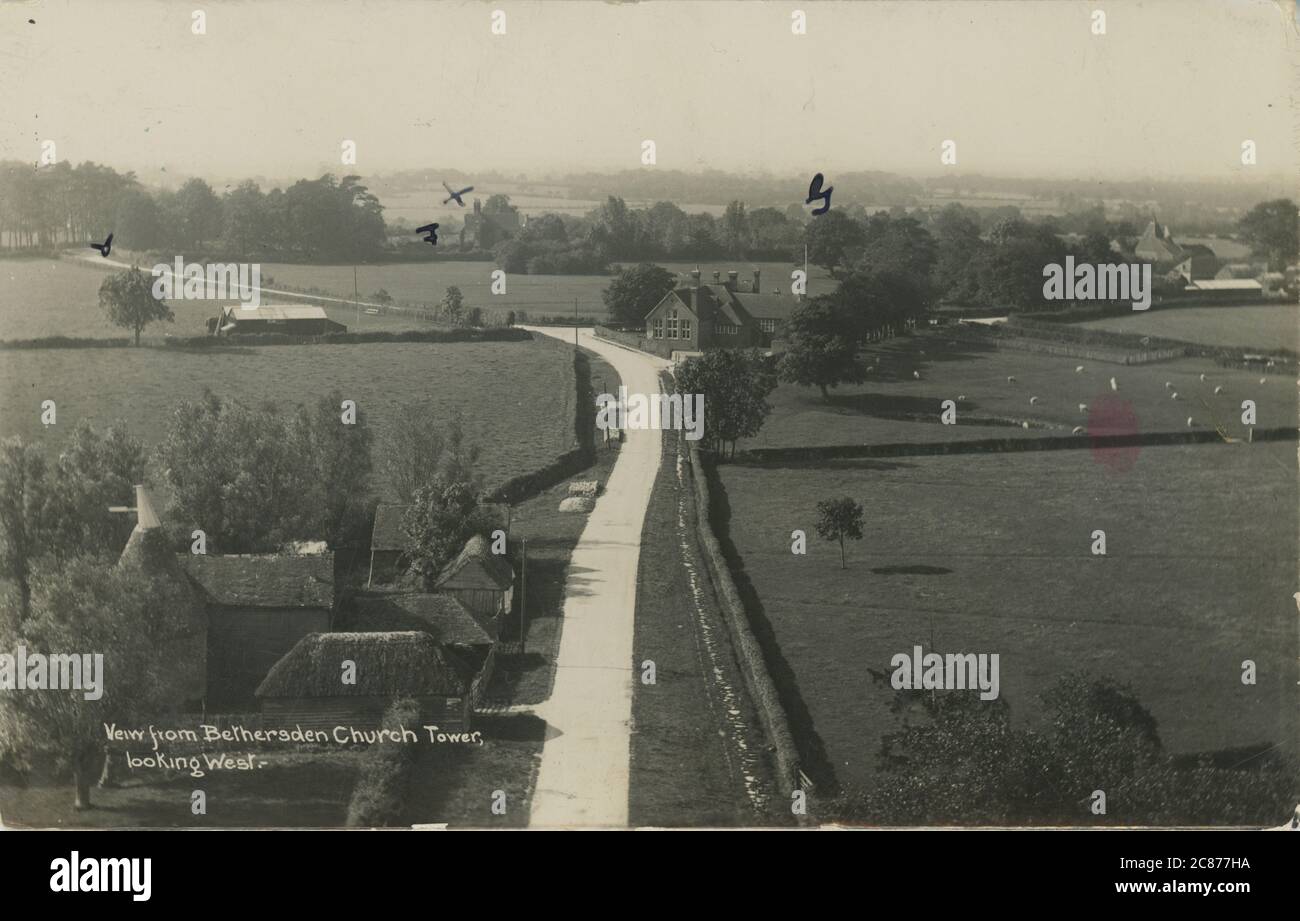 The Village (View of school from church tower), Bethersden, Ashford ...