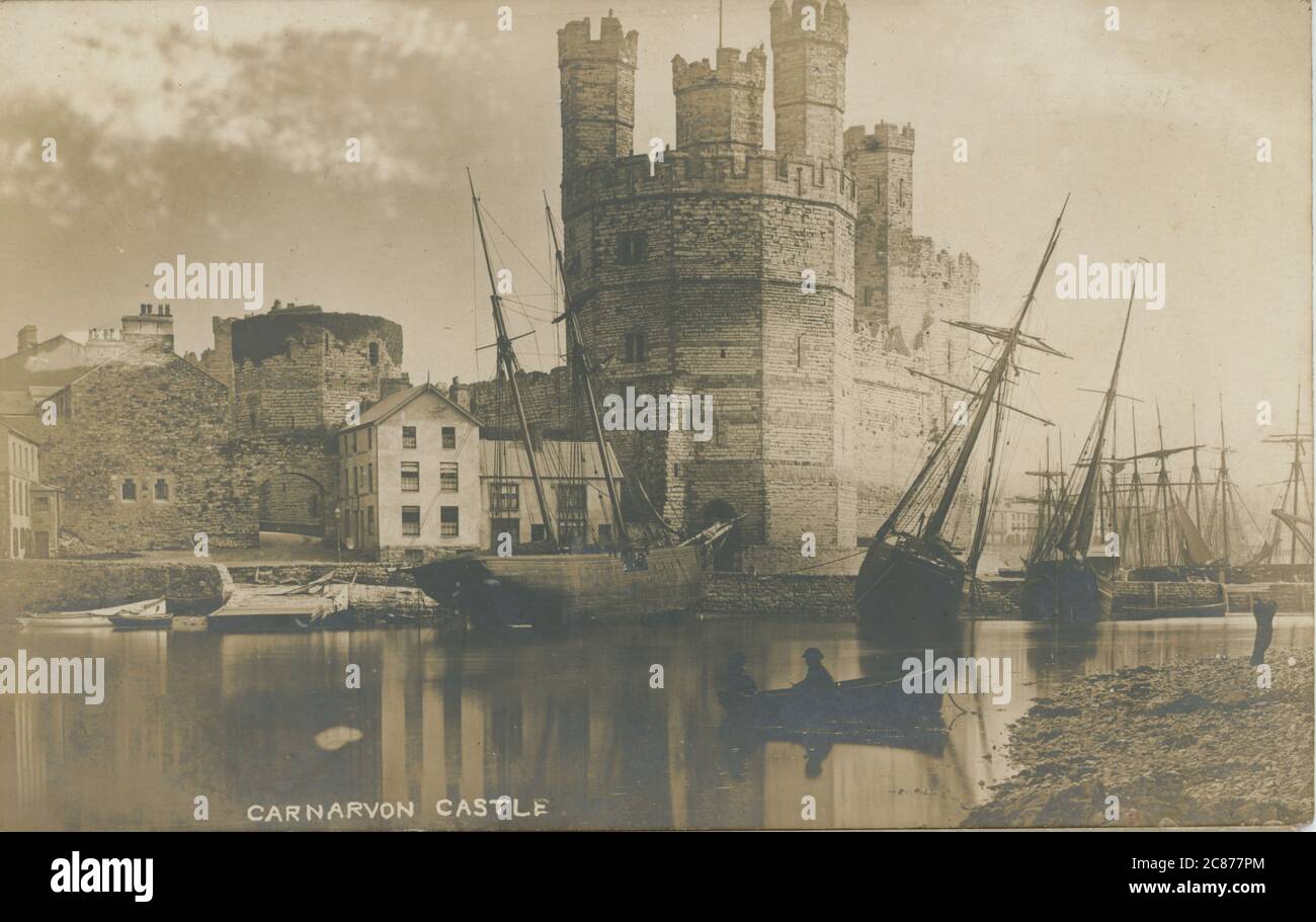 Caernarfon castle with boats hi-res stock photography and images - Alamy