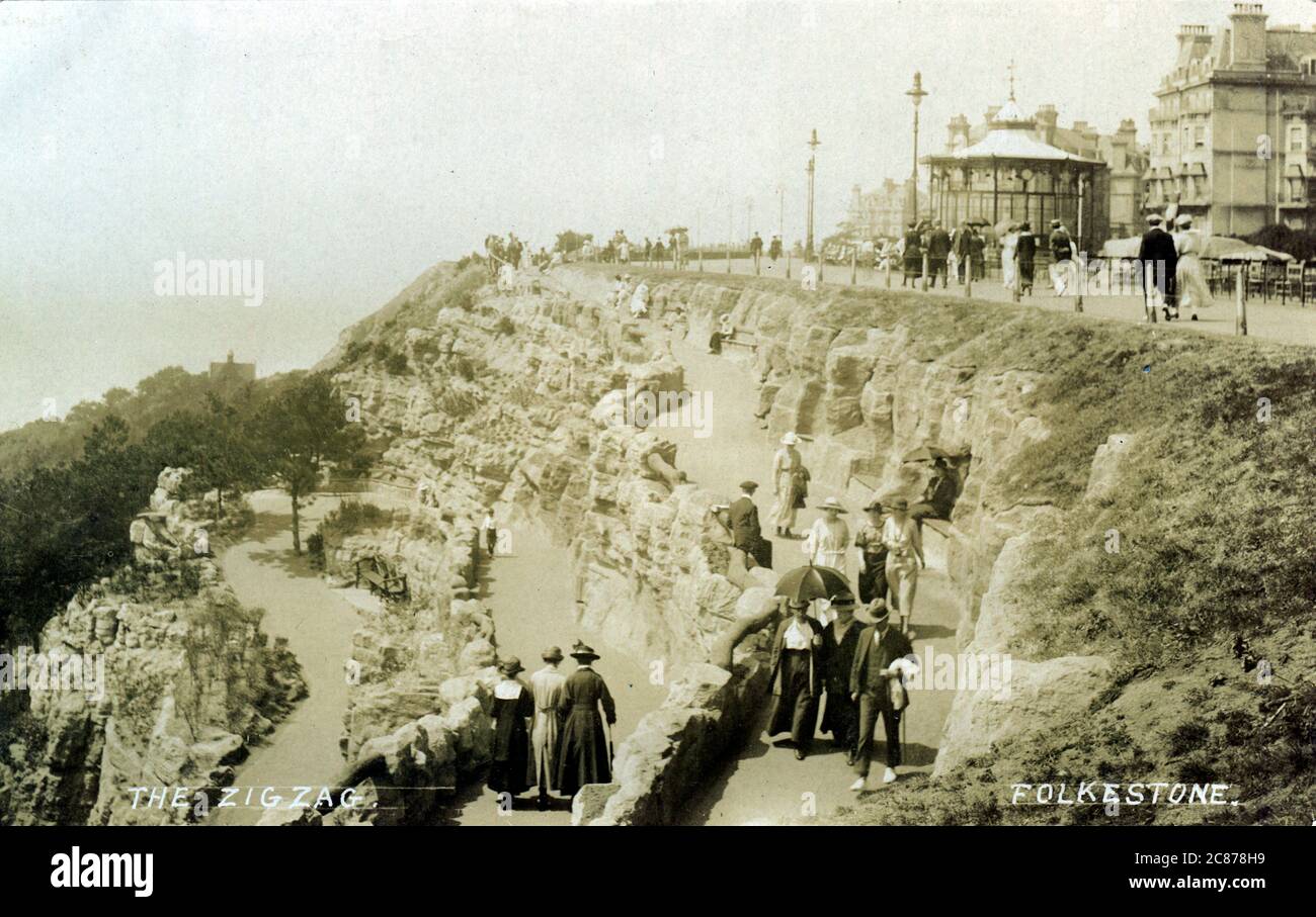 The Zig Zag Path, Folkestone, North Downs, Kent, England Stock Photo ...